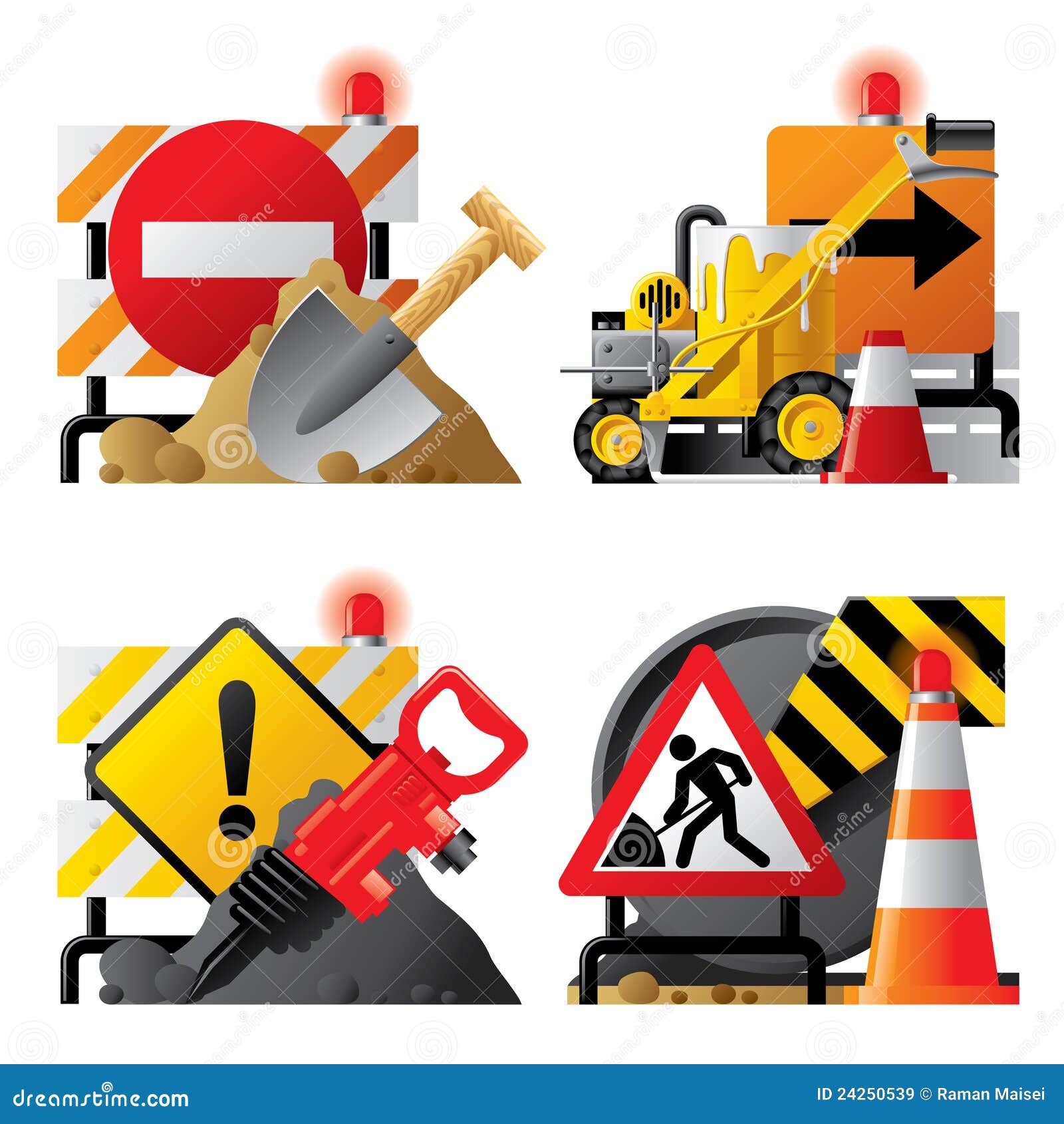 Graphismes De Travaux Routiers Illustration de Vecteur - Illustration ...