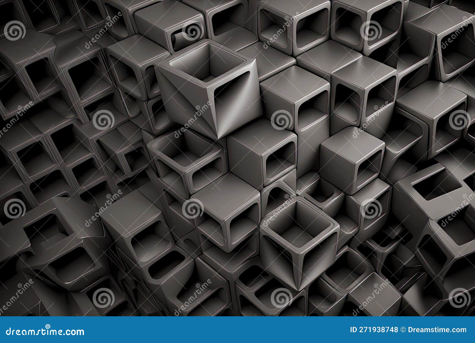 Graphite Black 3d Render Abstract Geometric Background from Convex ...