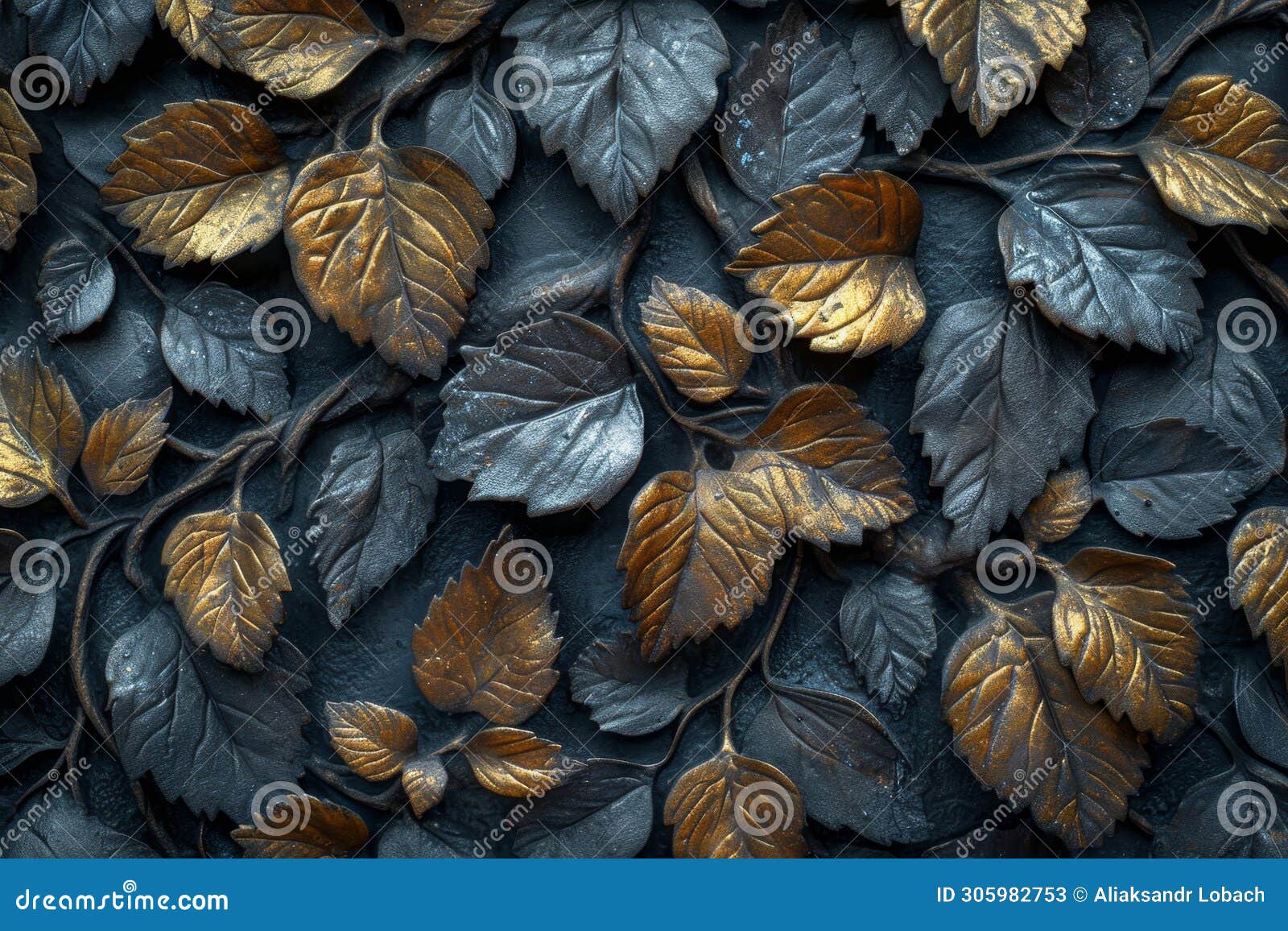 Graphite-colored Stone Texture in the Form of Leaves, Dark Abstract ...
