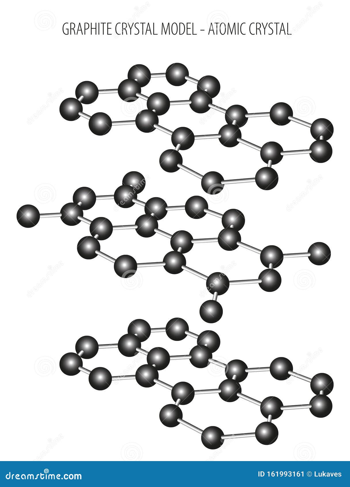 Graphite Crystal Model Stock Vector Illustration Of Atom 161993161