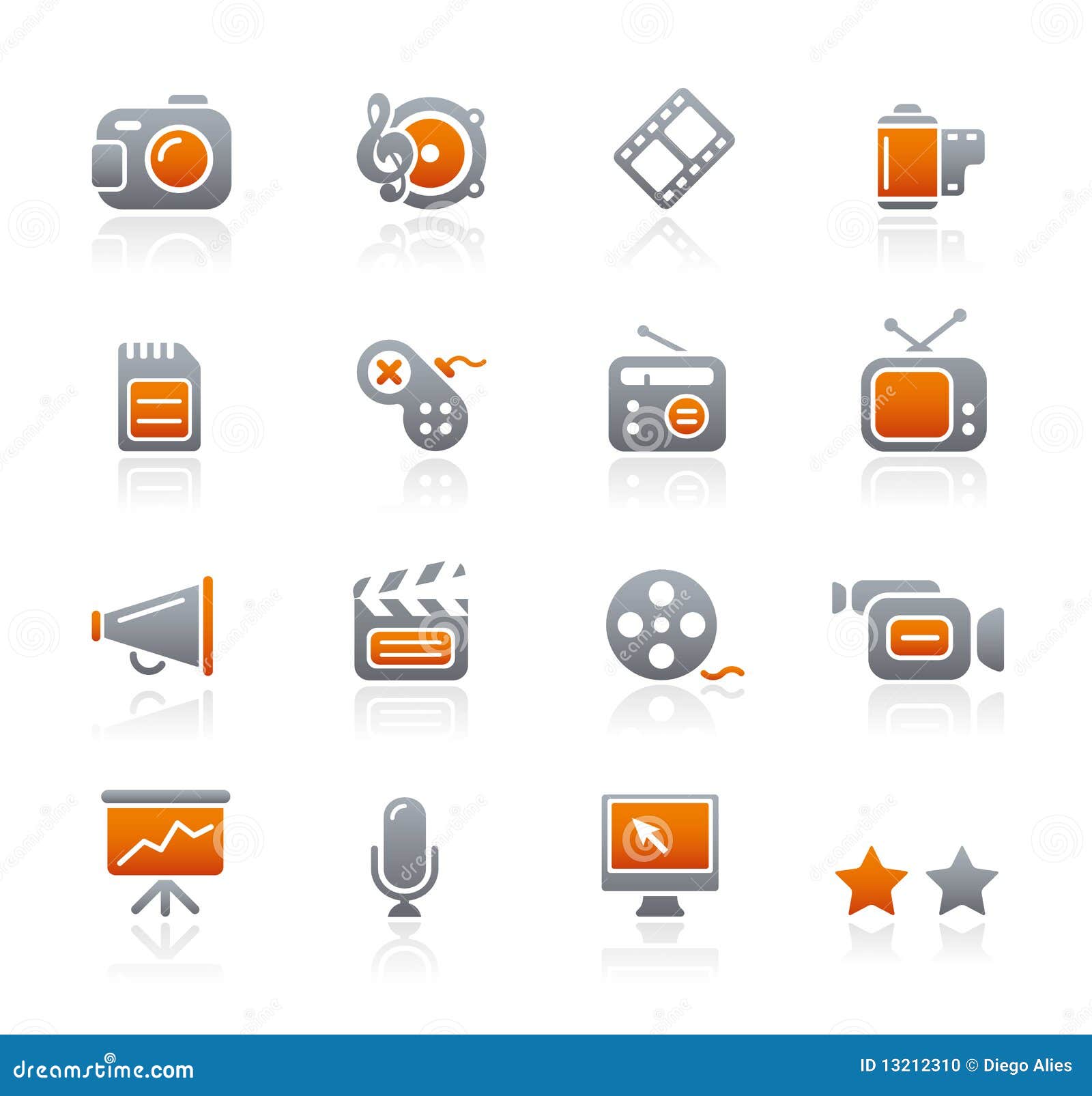 Graphite Icons // Multimedia Stock Vector - Illustration of multimedia ...
