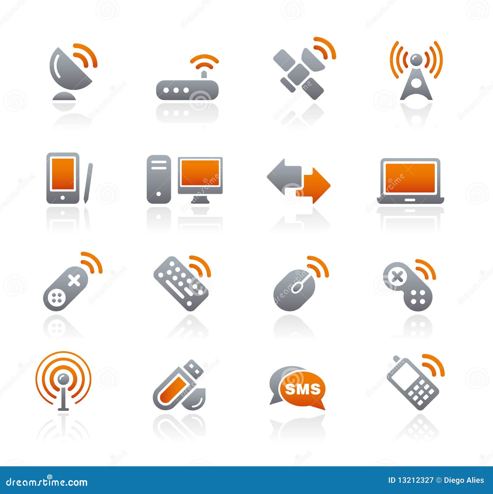 Graphite Icons // Wireless & Communications Stock Vector - Illustration ...