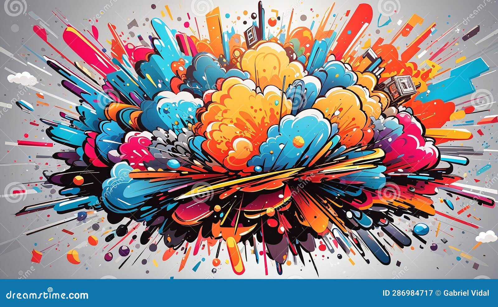 Colorful Graphite Ink Explosion Illustration Royalty-Free Stock ...