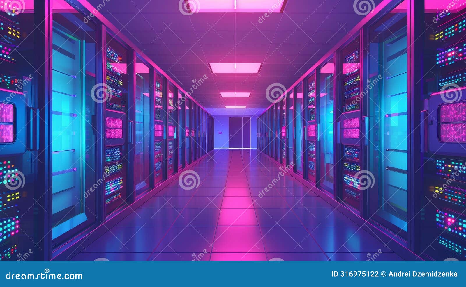 Graphite Modern Illustration of a Failure in a Computer Data Center ...