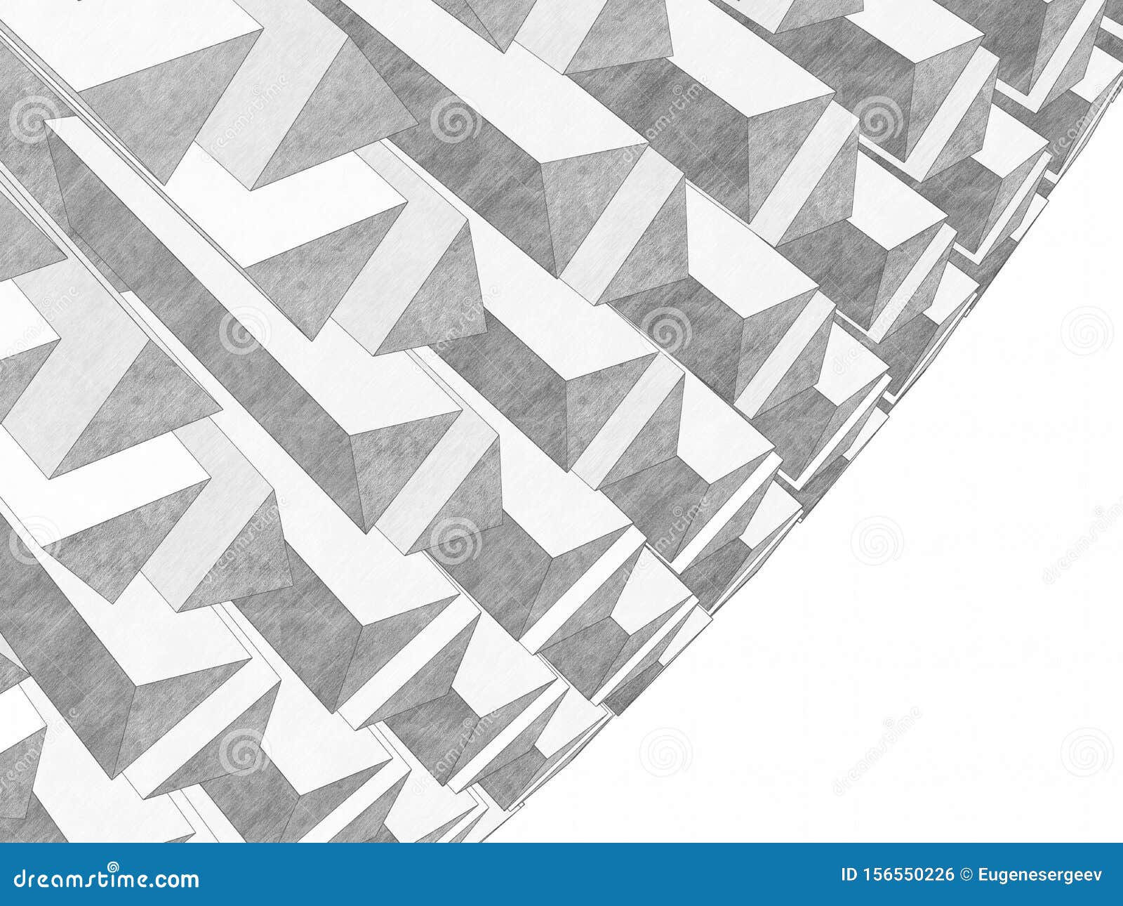 Graphite Pencil Stylized 3d Abstraction Stock Illustration ...