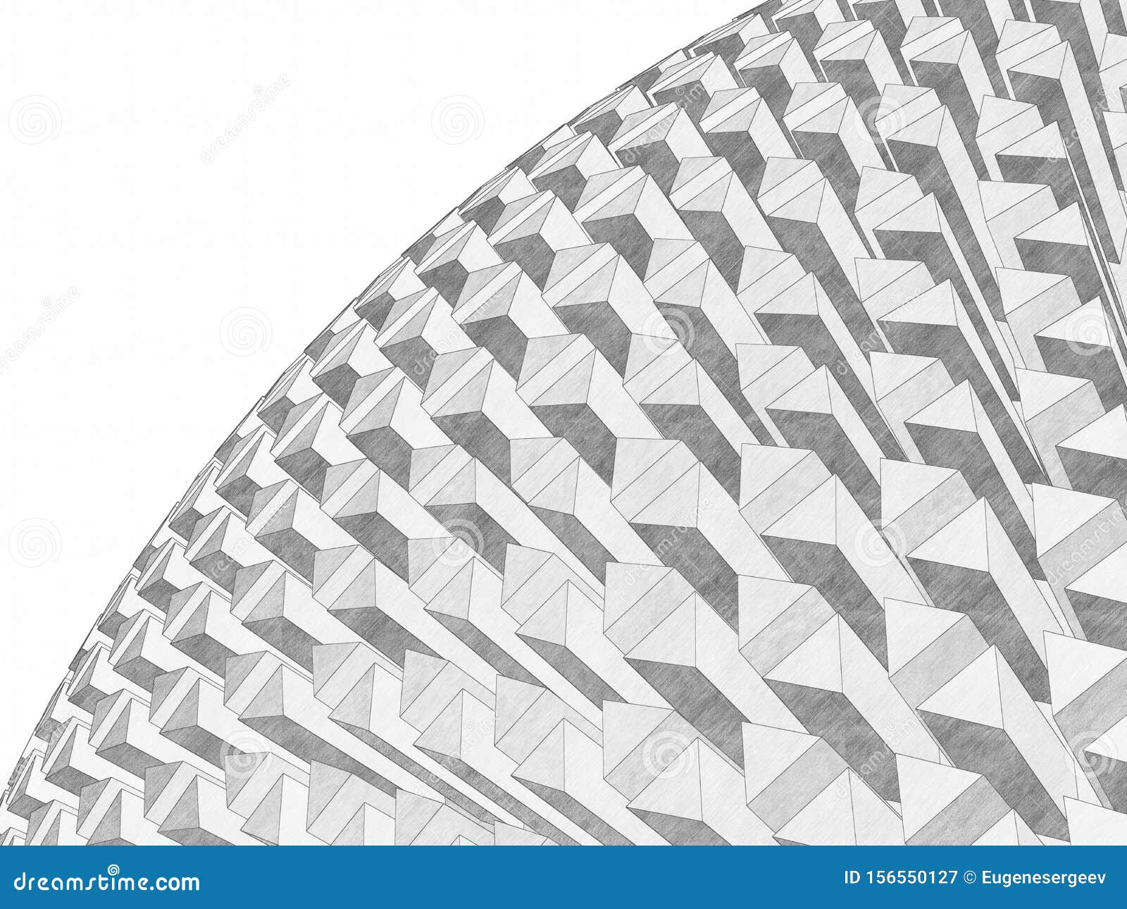 Graphite Pencil Stylized 3d Rendering Stock Illustration - Illustration ...