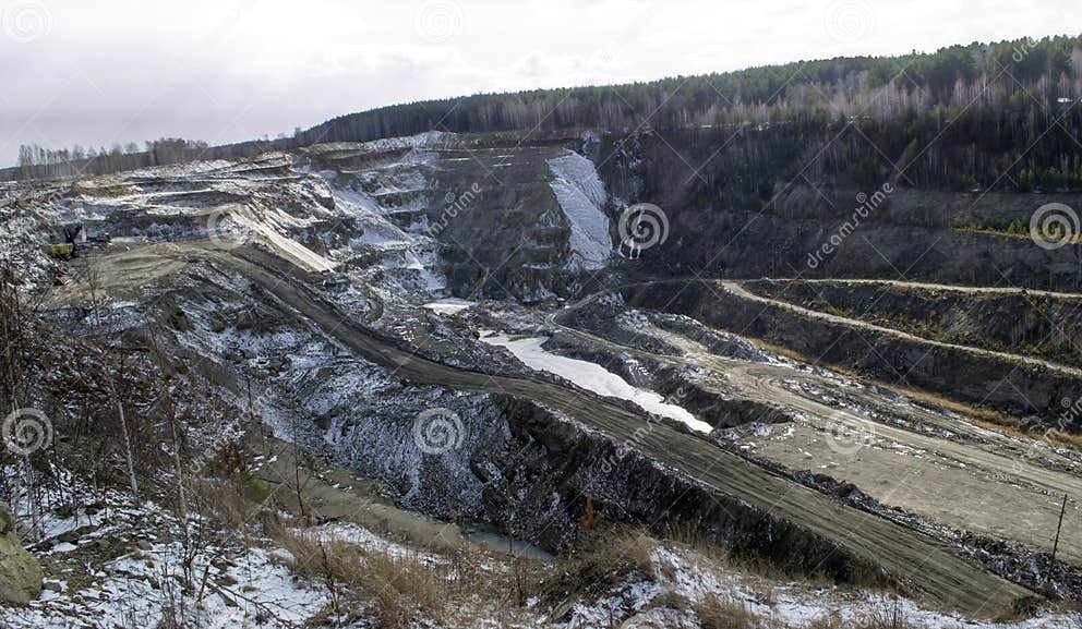 Graphite Quarry. Open Pit Mining of Graphite Stock Photo - Image of ...