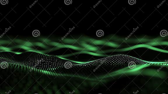Graphite Smart Grid Concept. Digital Style Green. 3D Render Stock ...