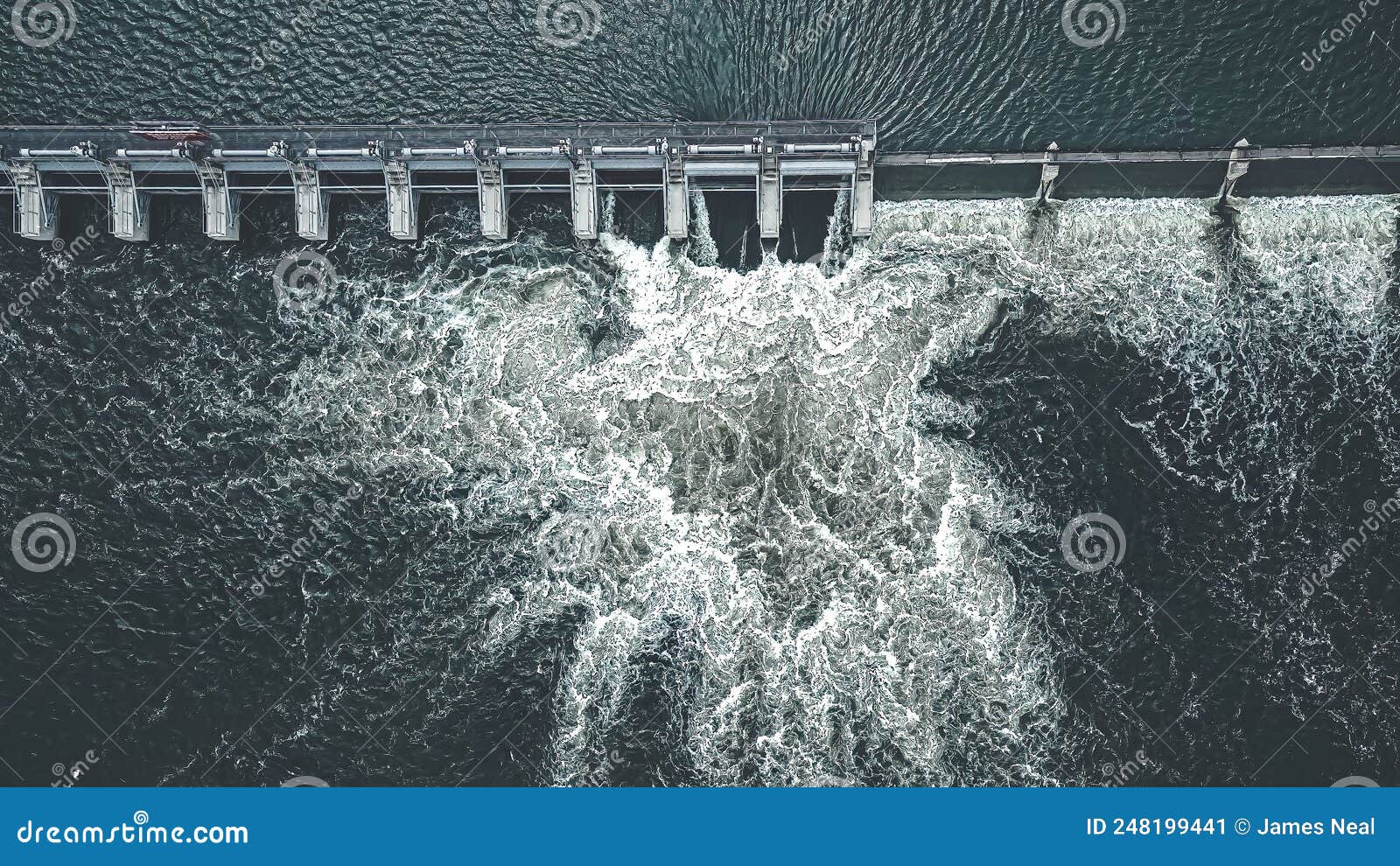 Graphite Themed View of Dam in Spring Stock Image - Image of aerial ...