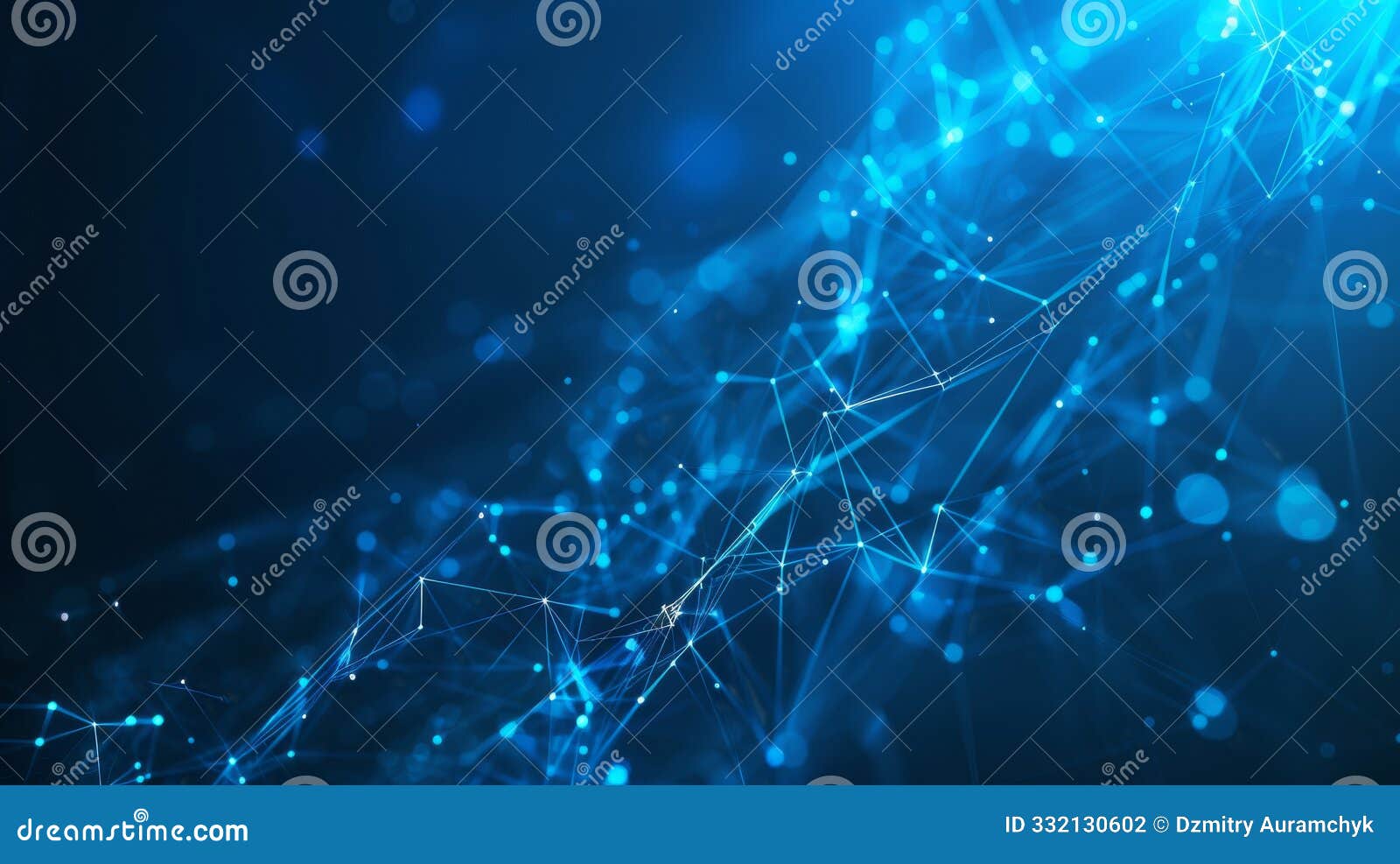Graphs of Abstract Network Connections Based on Blue Dots and Lines ...