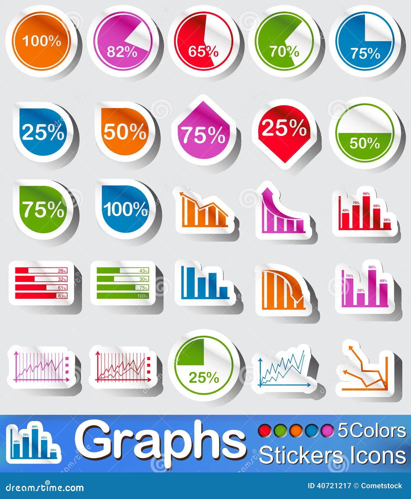 Graphs Buttons and icons stock vector. Illustration of measure - 40721217