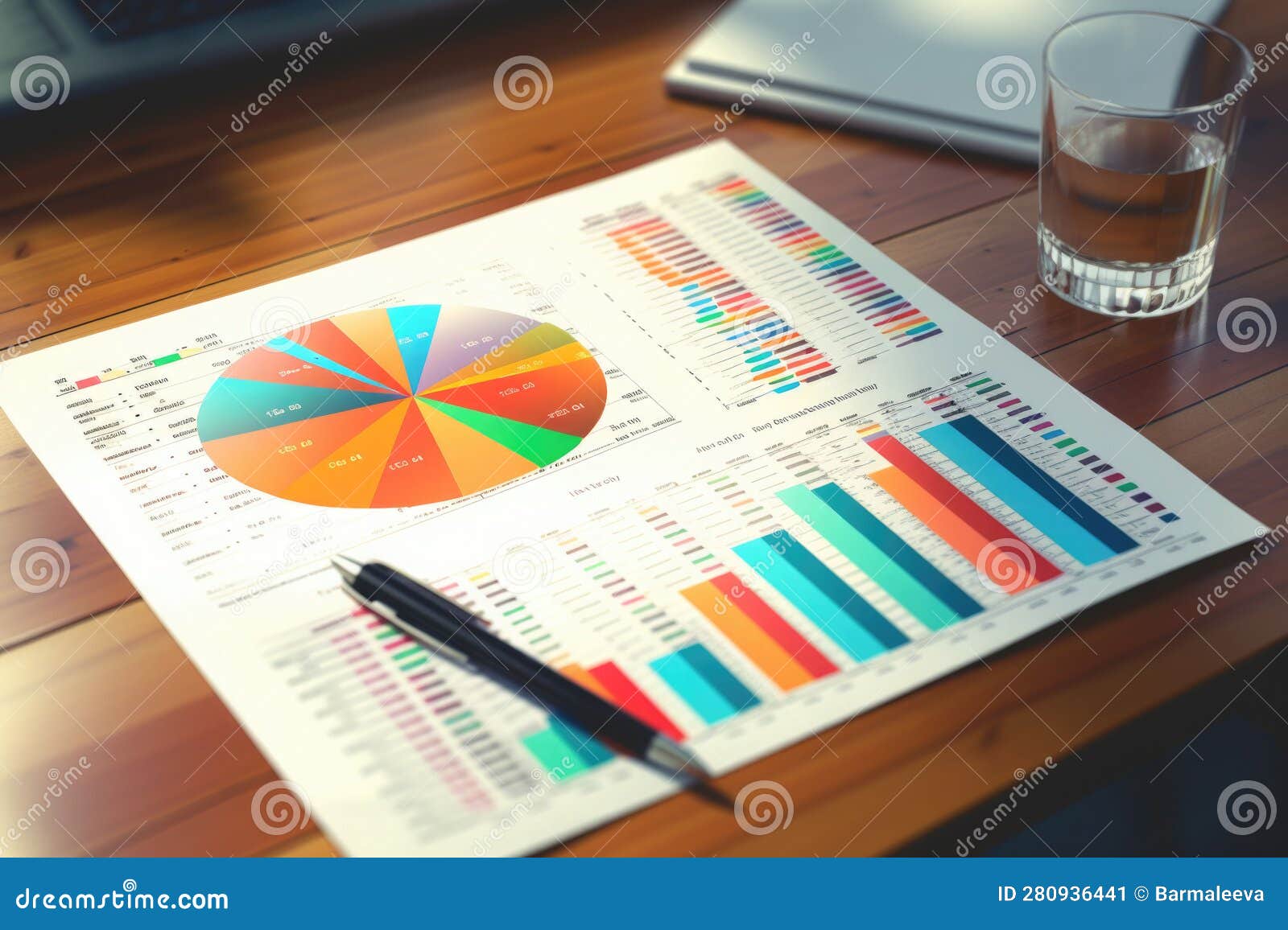 Graphs and Charts. Business Reports Concept Stock Illustration ...