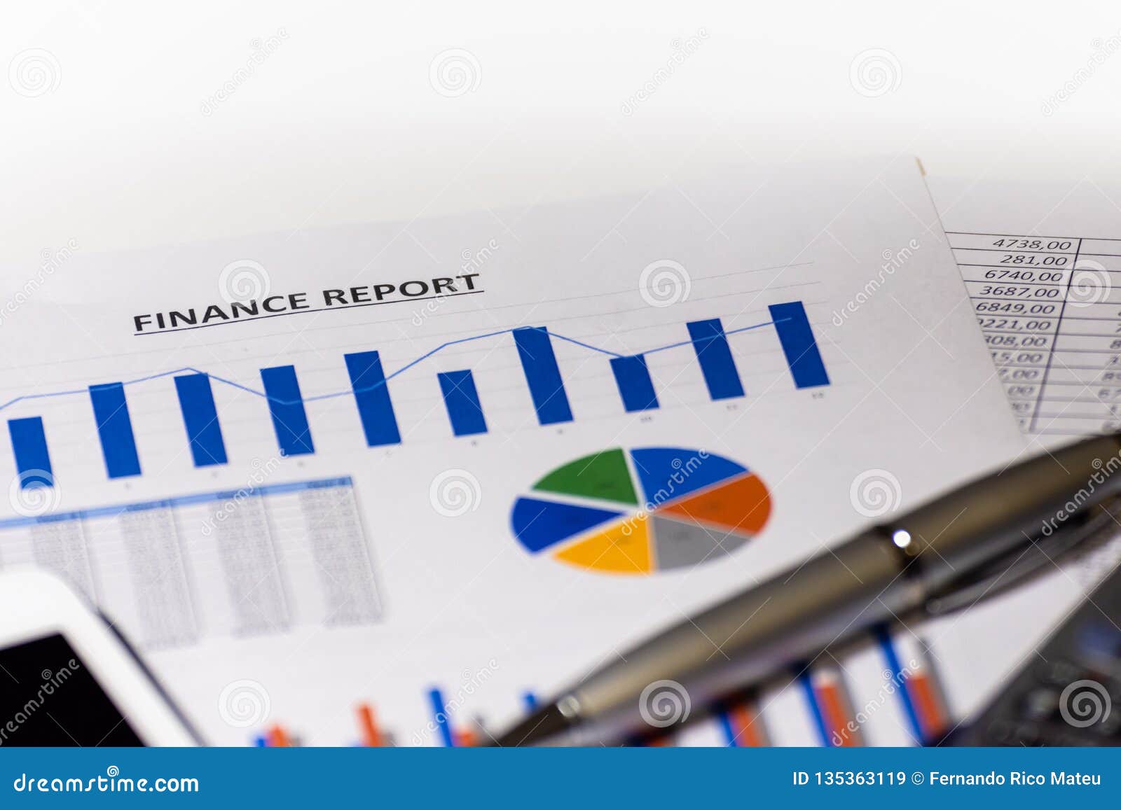 Graphs, Charts, Business Table. Finance Report. Stock Image - Image of ...