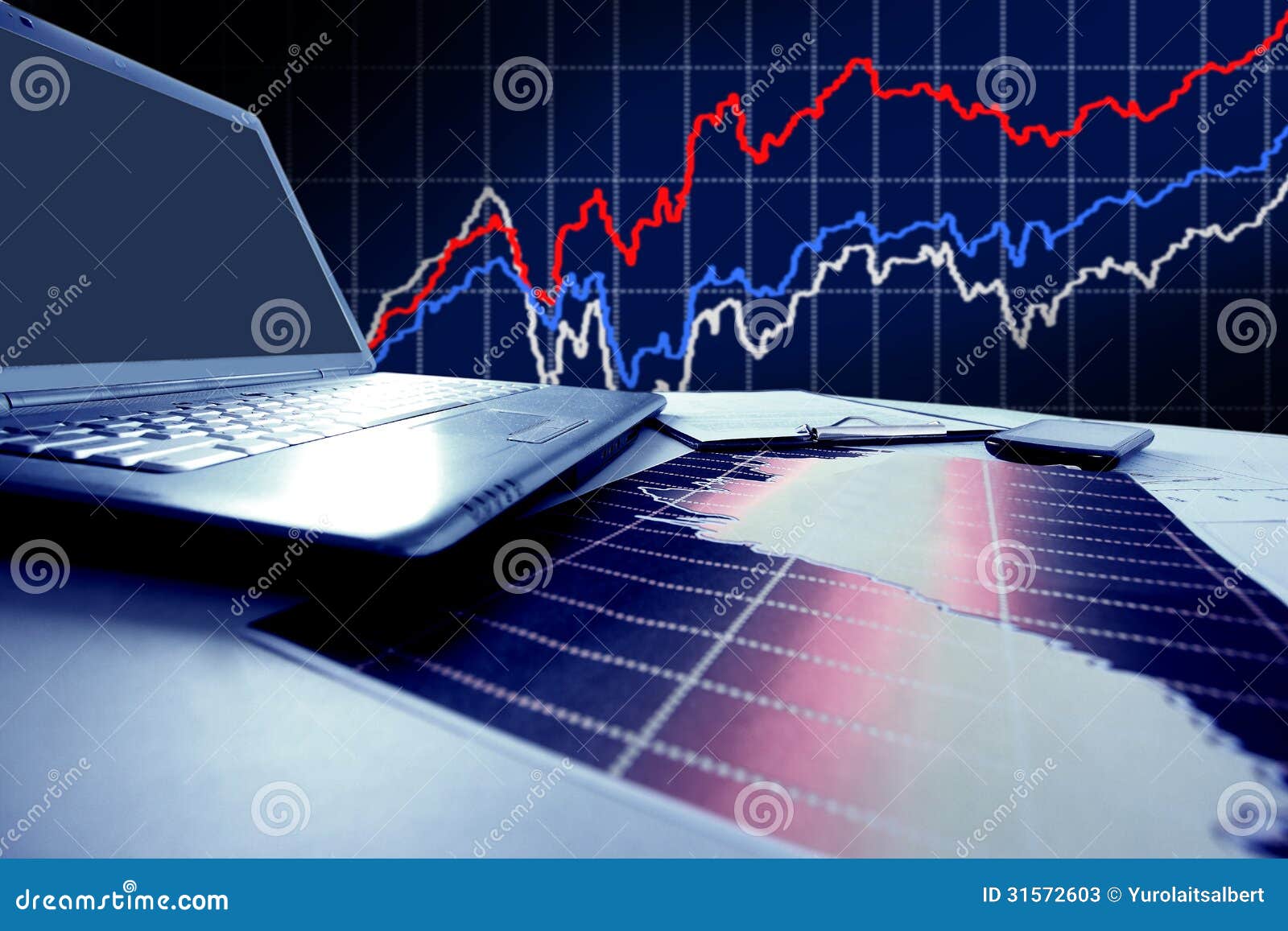 Graphs, Charts, Business Table Stock Image - Image of balance ...