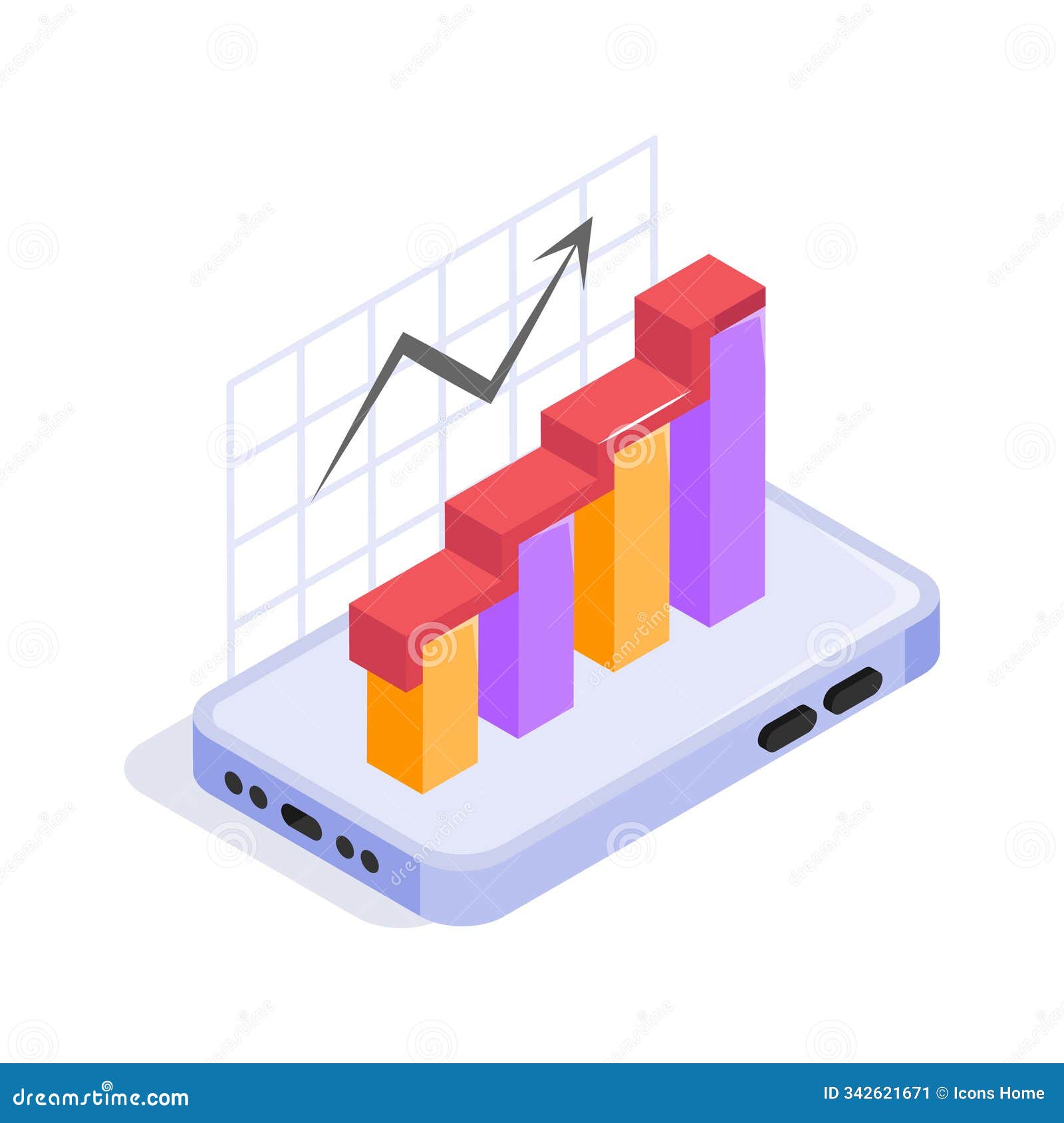 Graphs and Charts, Focusing on Data and Performance Trends Stock Vector ...