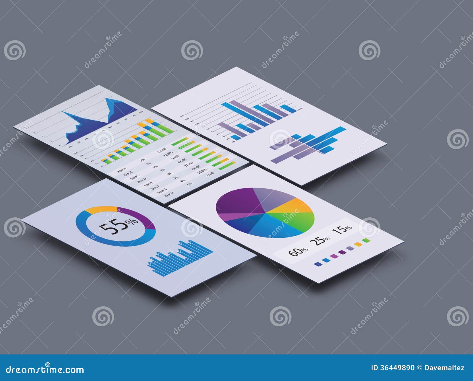 Graphs and Charts stock illustration. Illustration of plan - 36449890