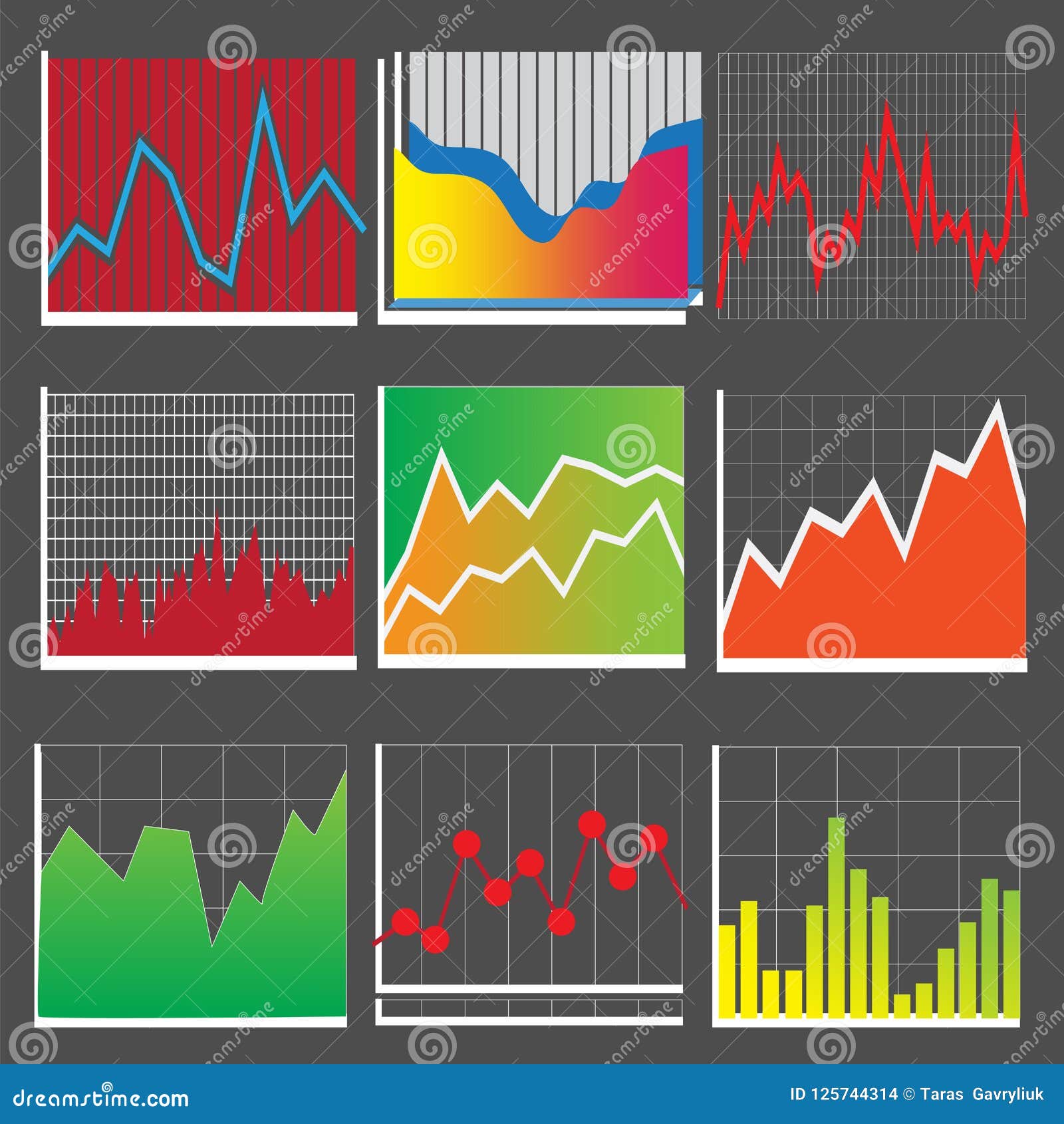 Graphs and Charts for Presentations Stock Vector - Illustration of ...