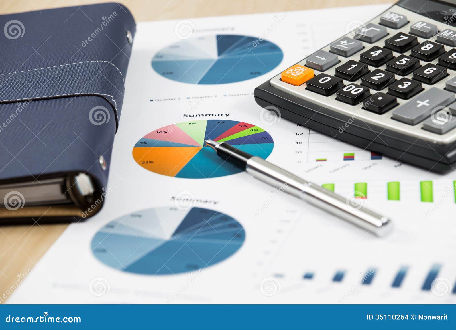 Graphs and Charts Report stock photo. Image of accounting - 35110264
