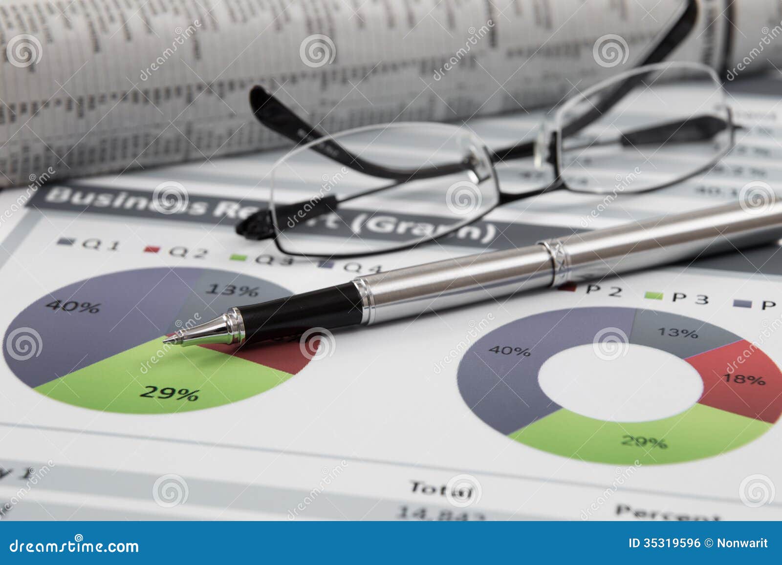 Graphs and Charts Report stock photo. Image of graph - 35319596