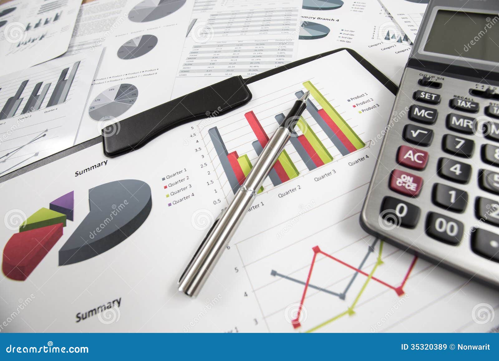 Graphs and Charts Report stock image. Image of data, management - 35320389