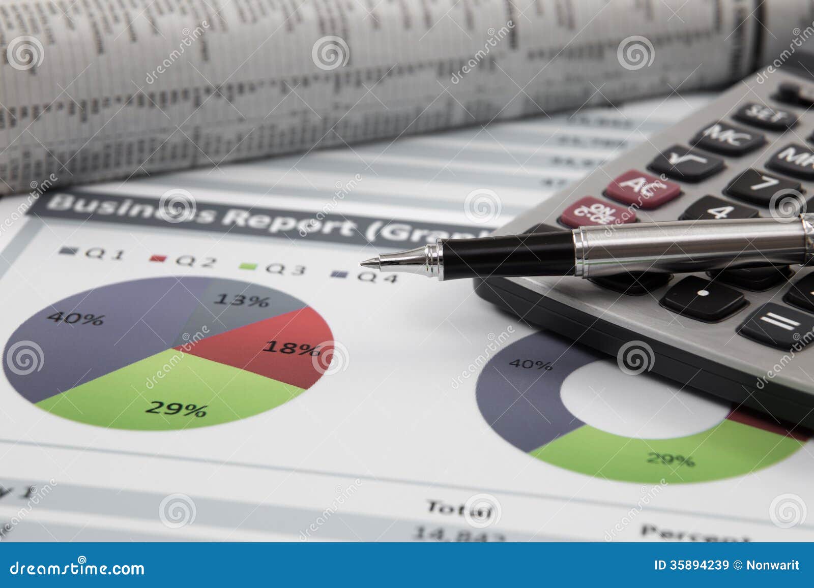 Graphs and Charts Report stock image. Image of earnings - 35894239