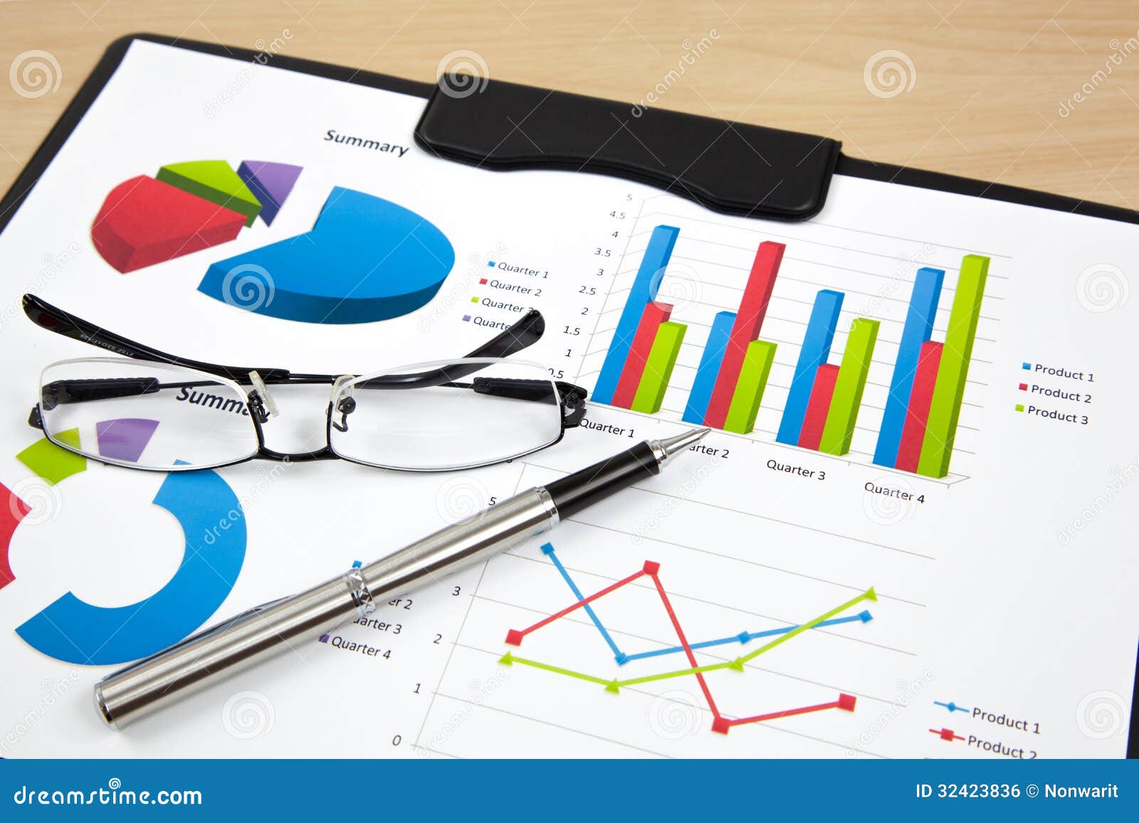 Graphs and charts report stock photo. Image of performance - 32423836