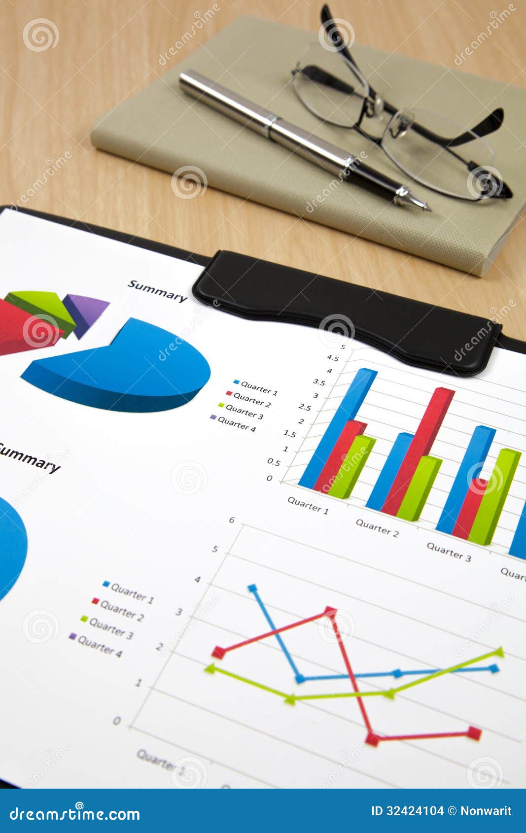 Graphs and charts report stock photo. Image of business - 32424104