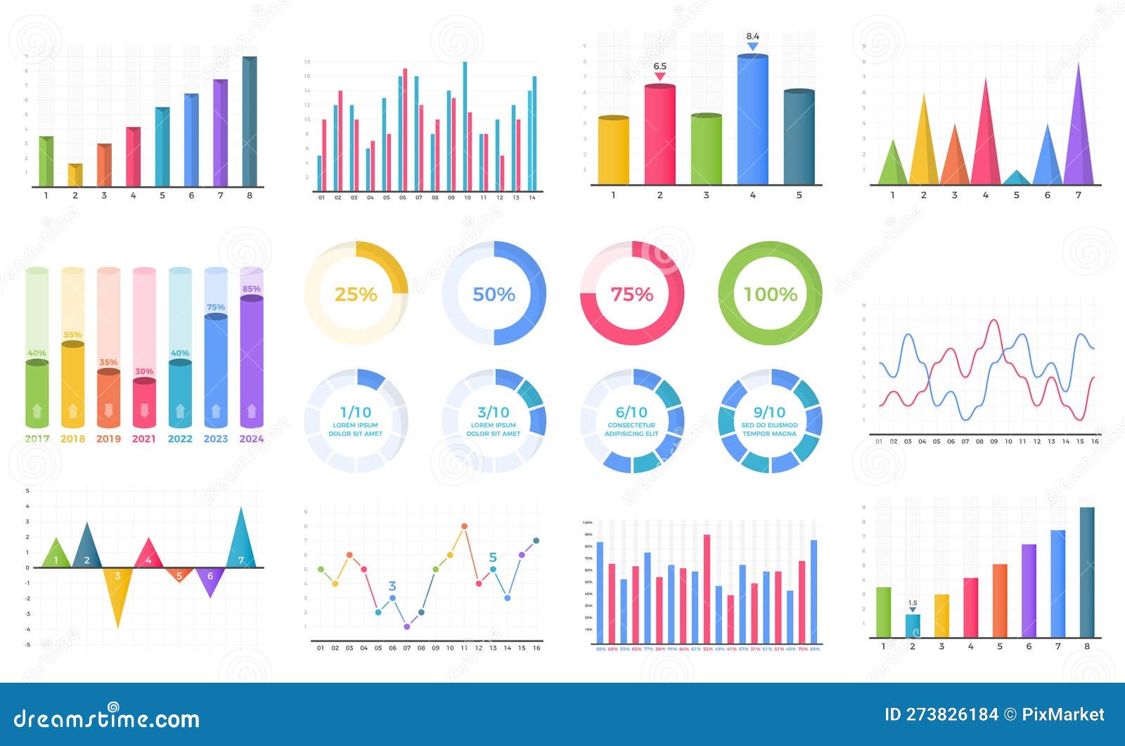 Graphs and Charts stock vector. Illustration of circle - 273826184
