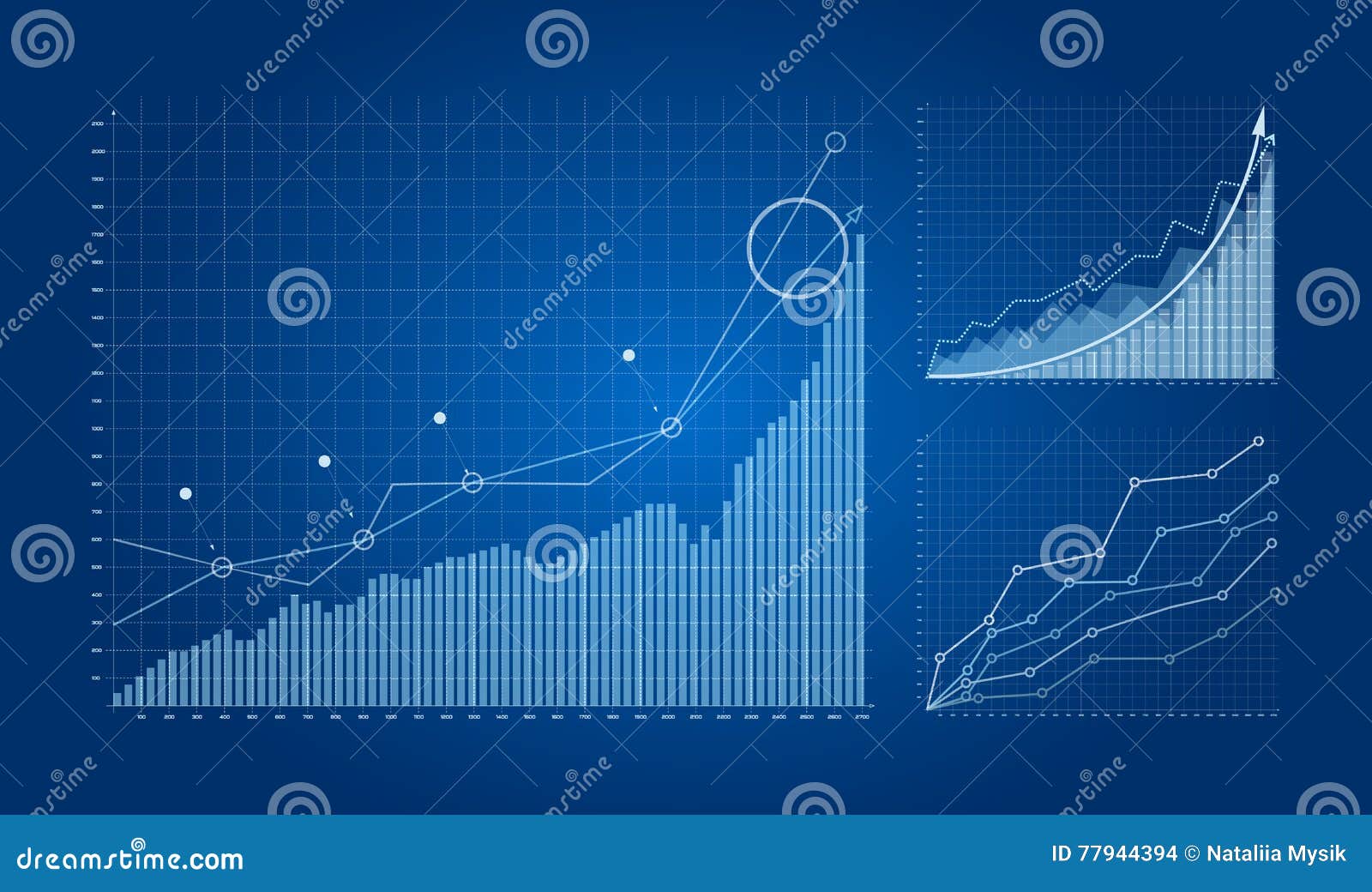 Graphs and charts. stock vector. Illustration of analysis - 77944394