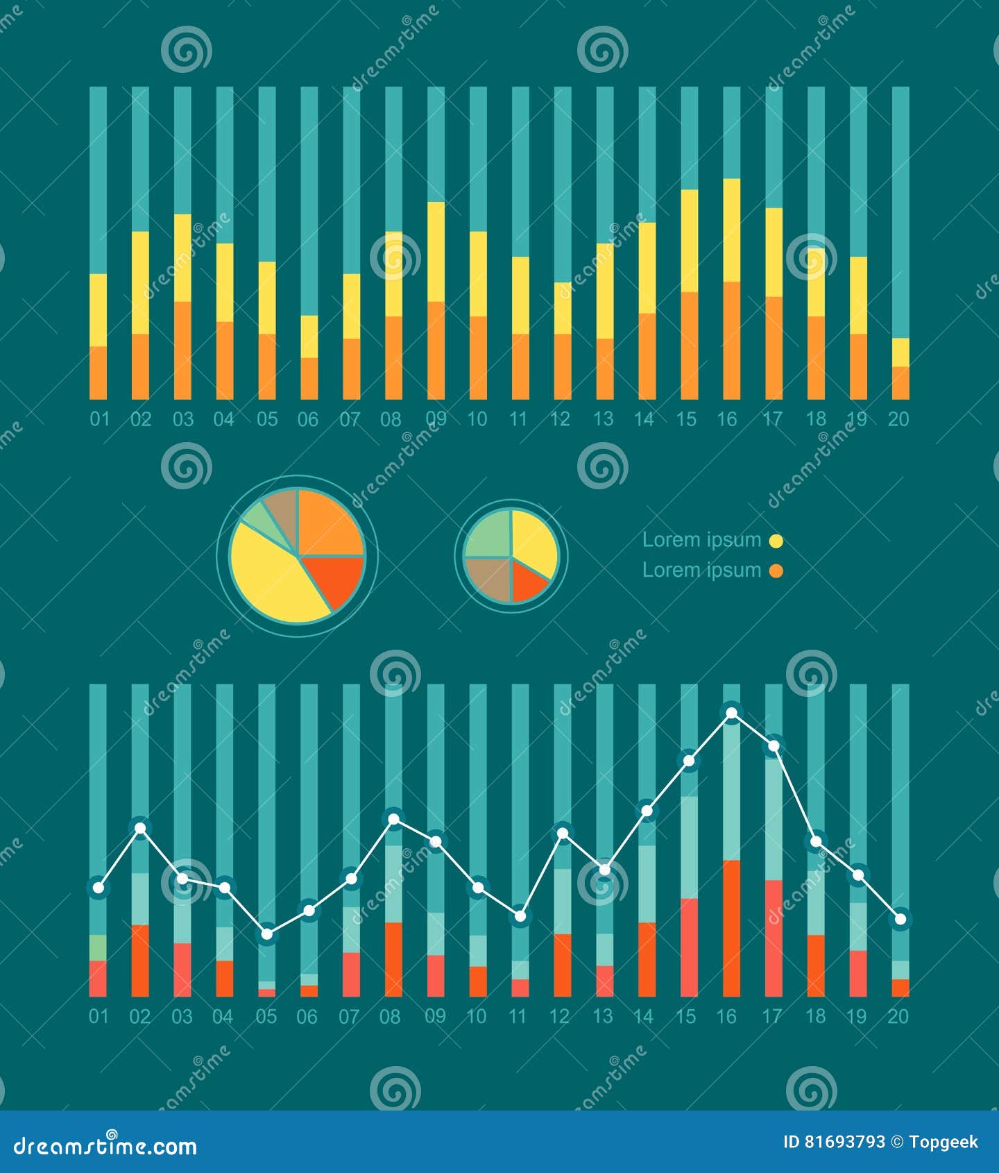 Graphs and Charts Show Weather Changing. Vector Stock Vector ...