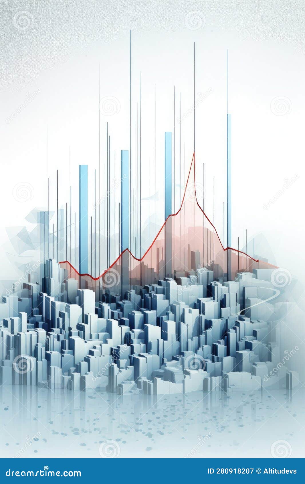 Graphs and Charts Showing Positive Business Trends Stock Illustration ...