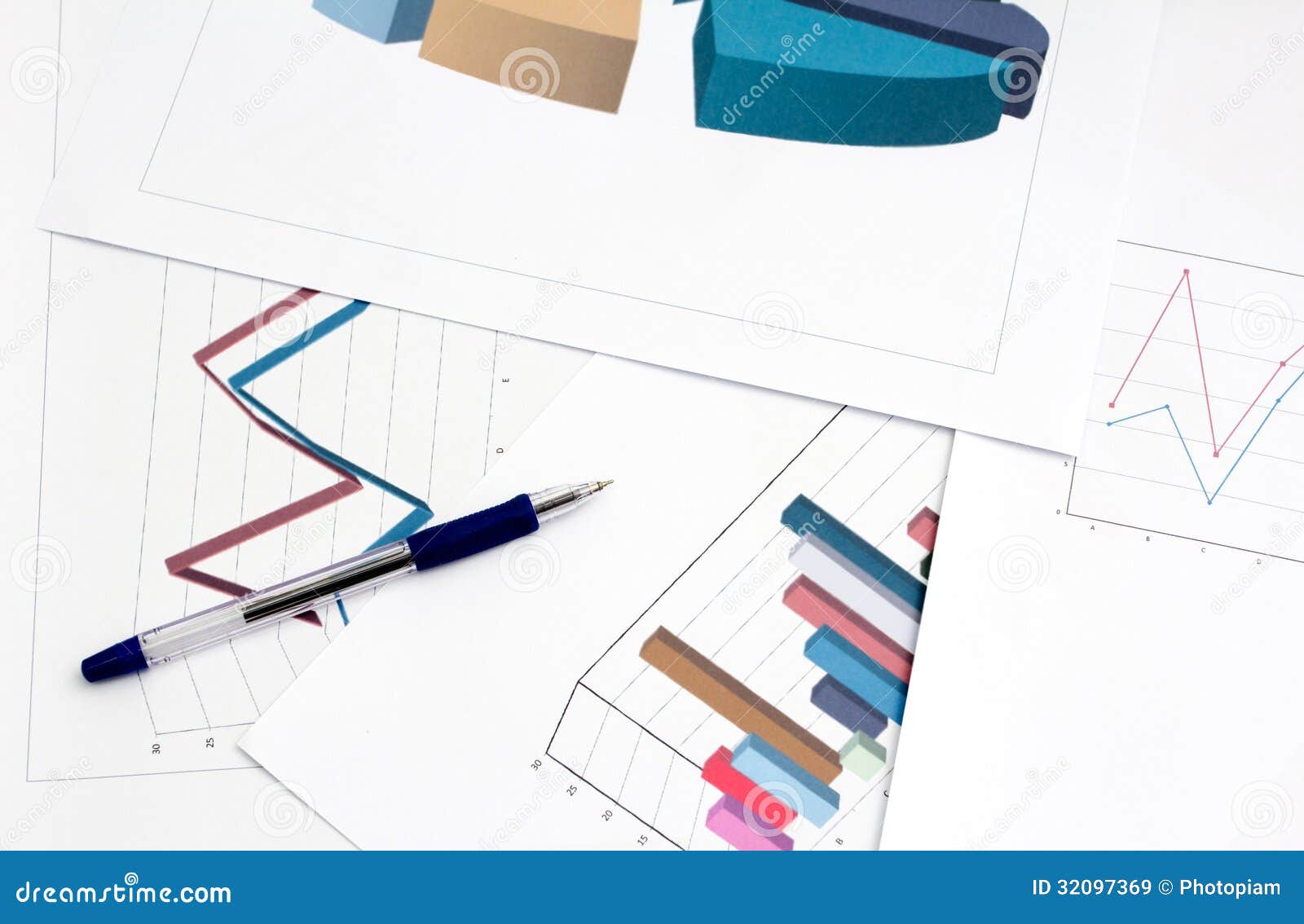 Graphs and Charts of Successful Business, Workplace of the Business ...