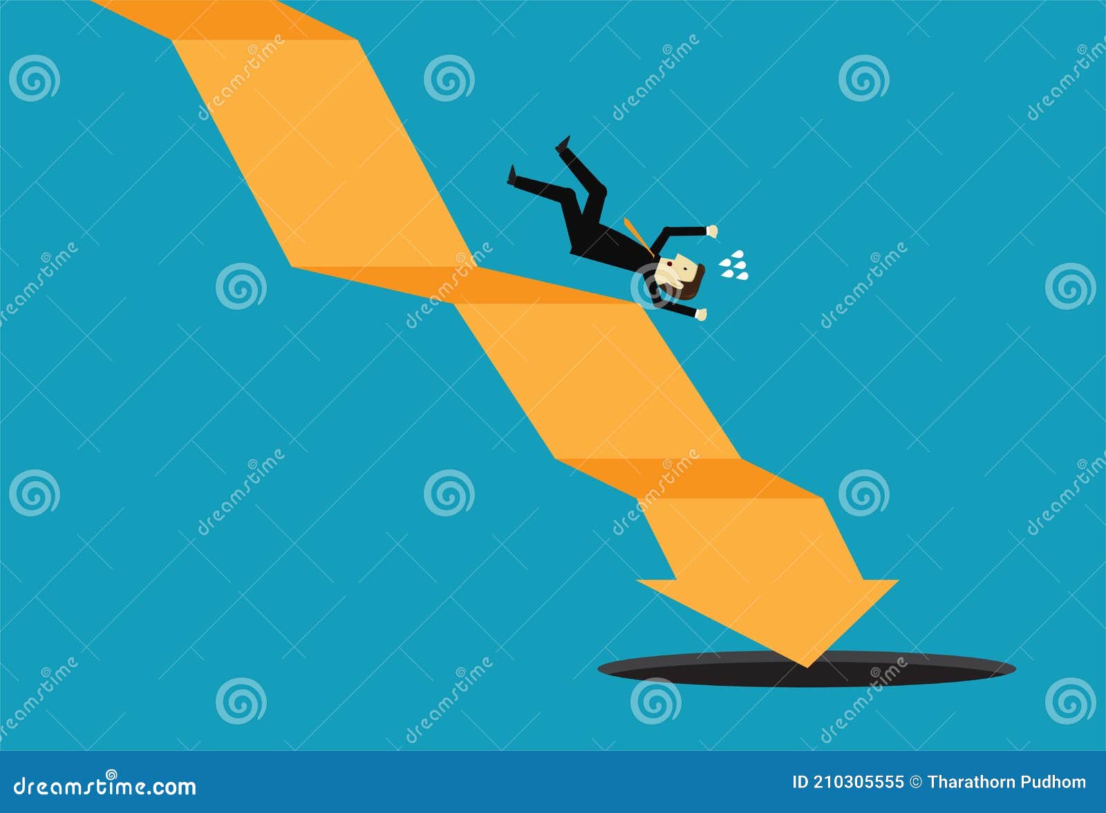 Graphs Descend Into The Abyss Cartoon Vector | CartoonDealer.com #210305555