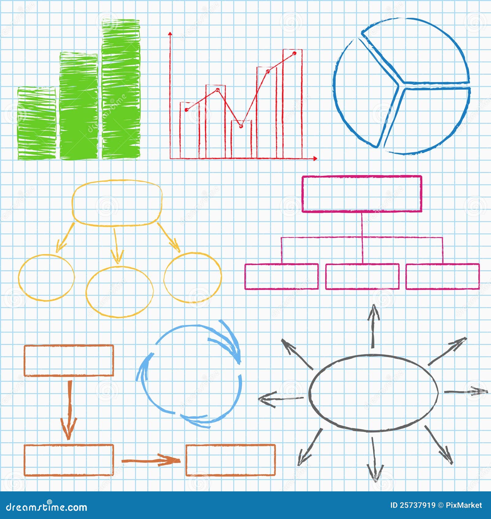 Graphs and diagrams stock vector. Illustration of computing - 25737919