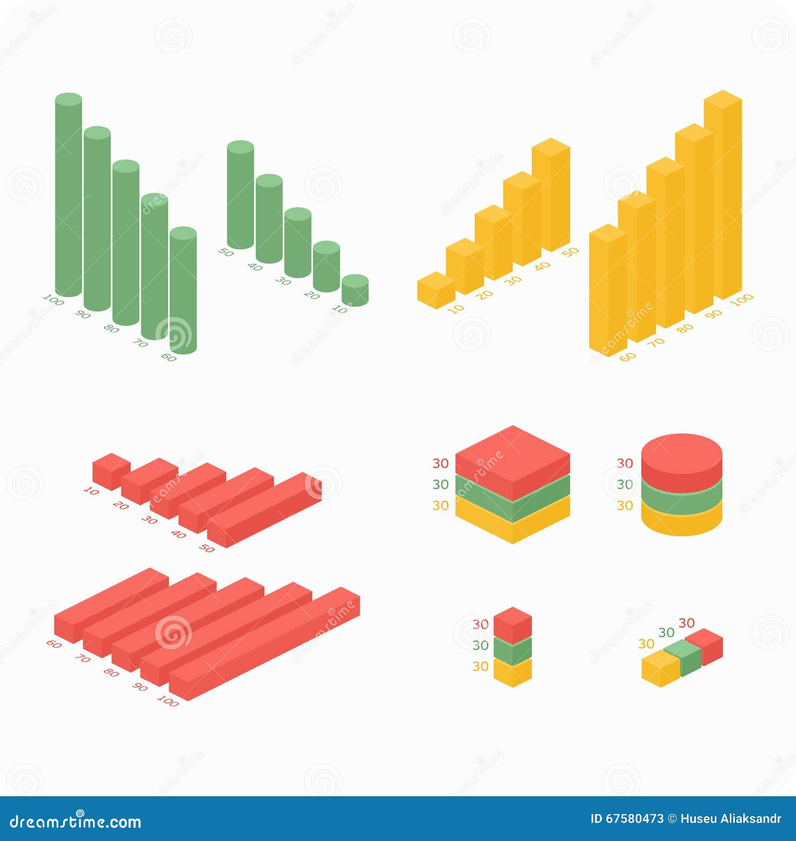 Graphs of Different Colors. Stock Vector - Illustration of icon, market ...