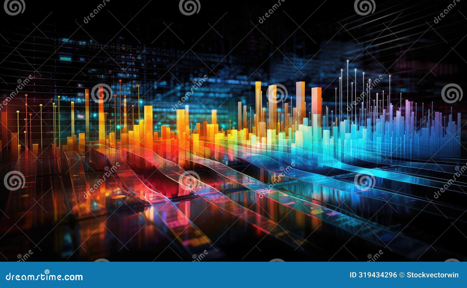 Graphs Digital Technology Background Stock Illustration - Illustration ...
