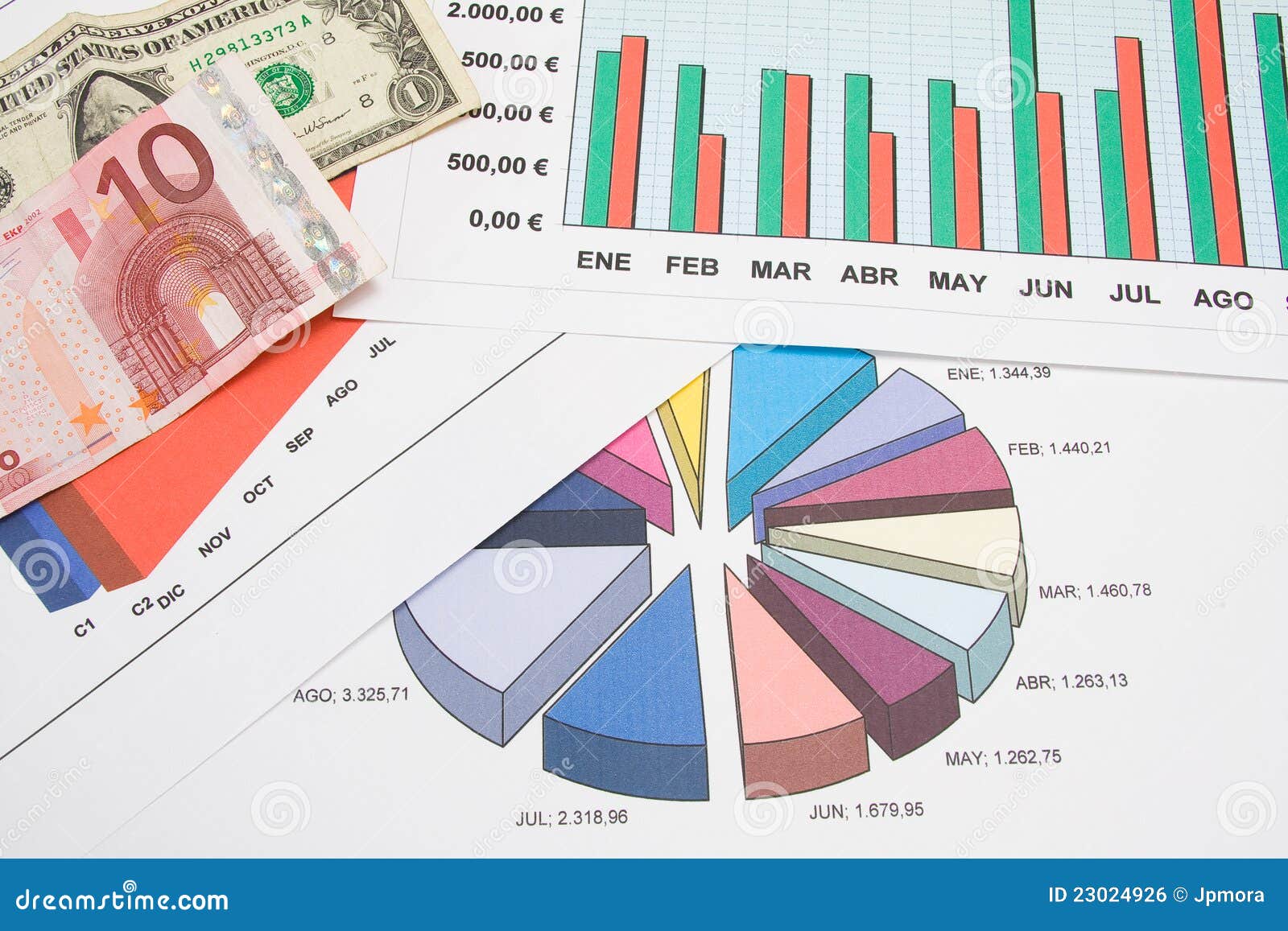 Graphs and euro stock photo. Image of financial, graph - 23024926