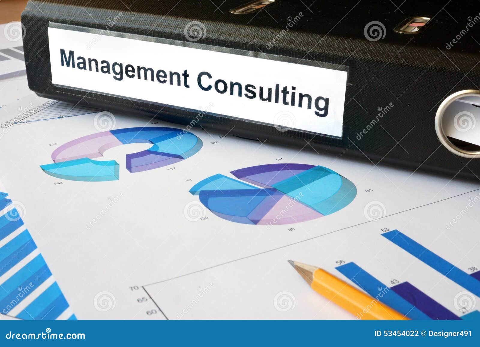 Management Consulting Concept. Golden Metallic Gears. 3D. Stock ...