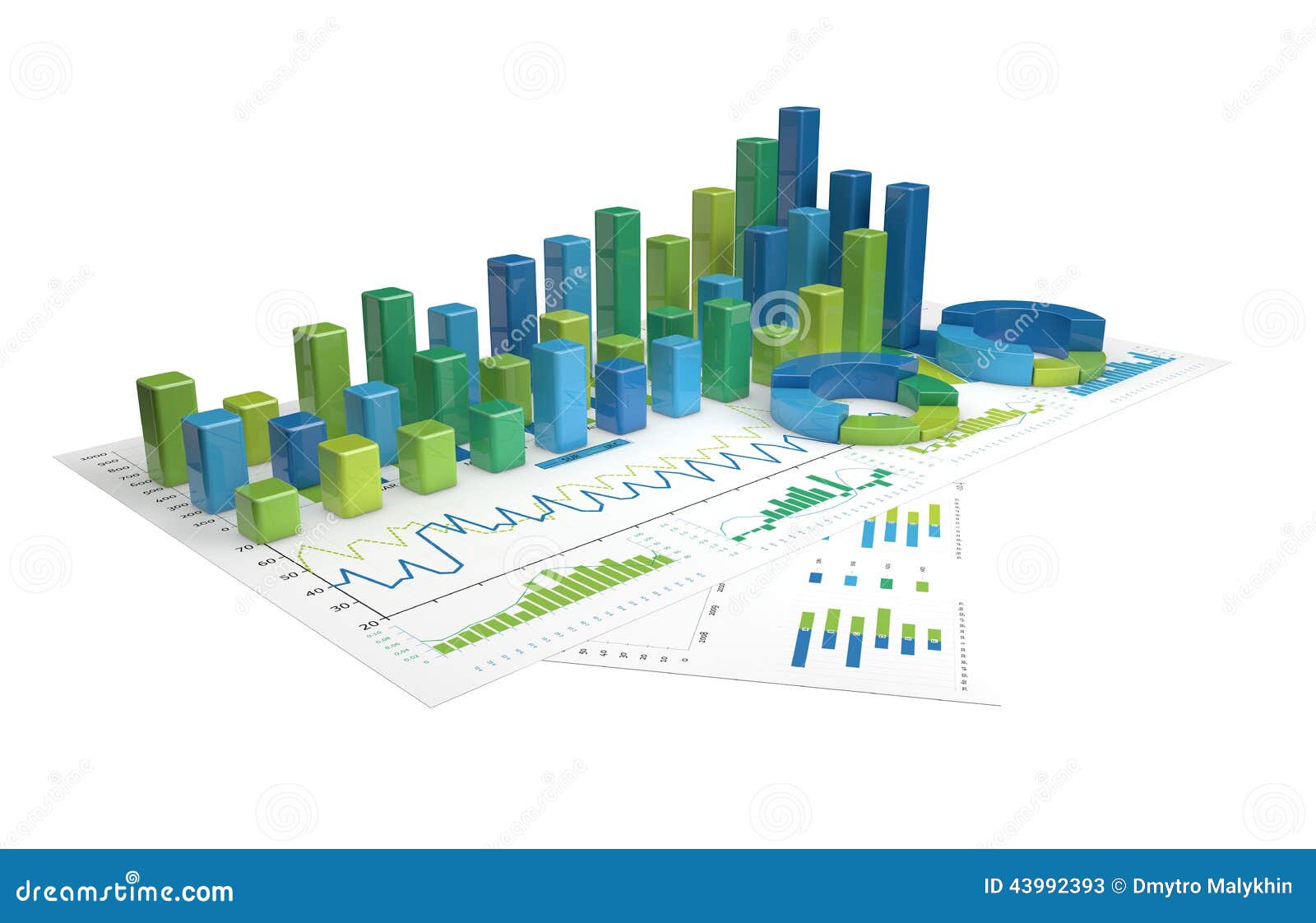 Graphs of Financial Analysis - Isolated Stock Illustration ...