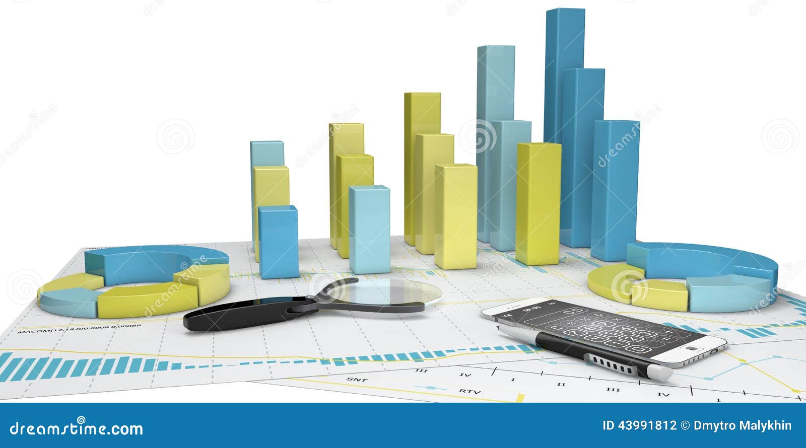 Graphs of Financial Analysis - Isolated Stock Illustration ...