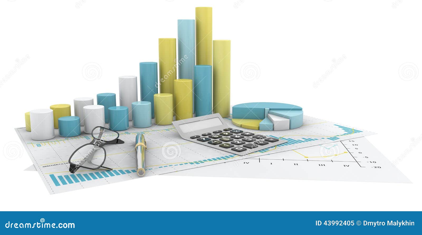 Graphs of Financial Analysis - Isolated Stock Illustration ...