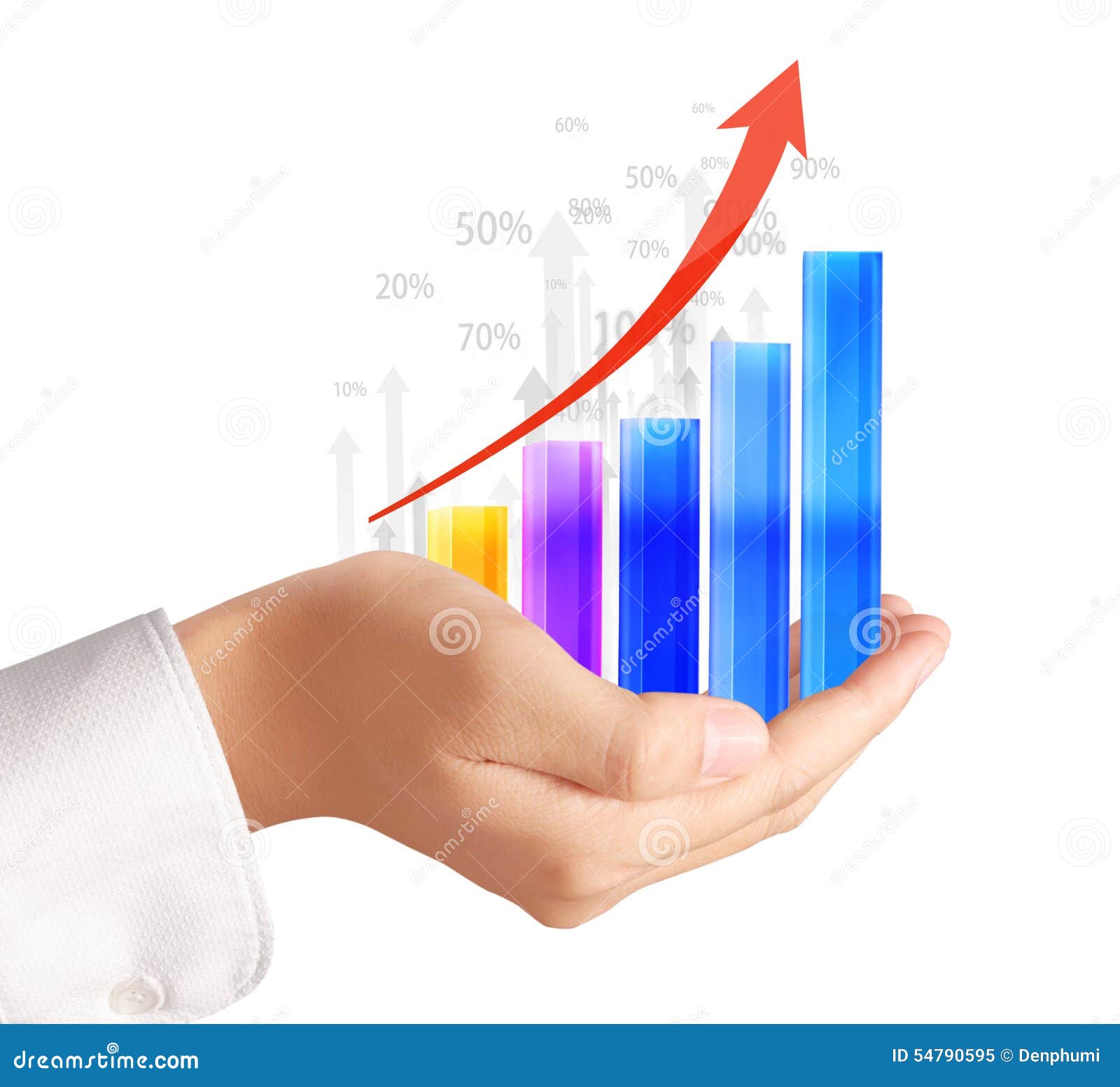 Graphs on the hand stock image. Image of future, financial - 54790595