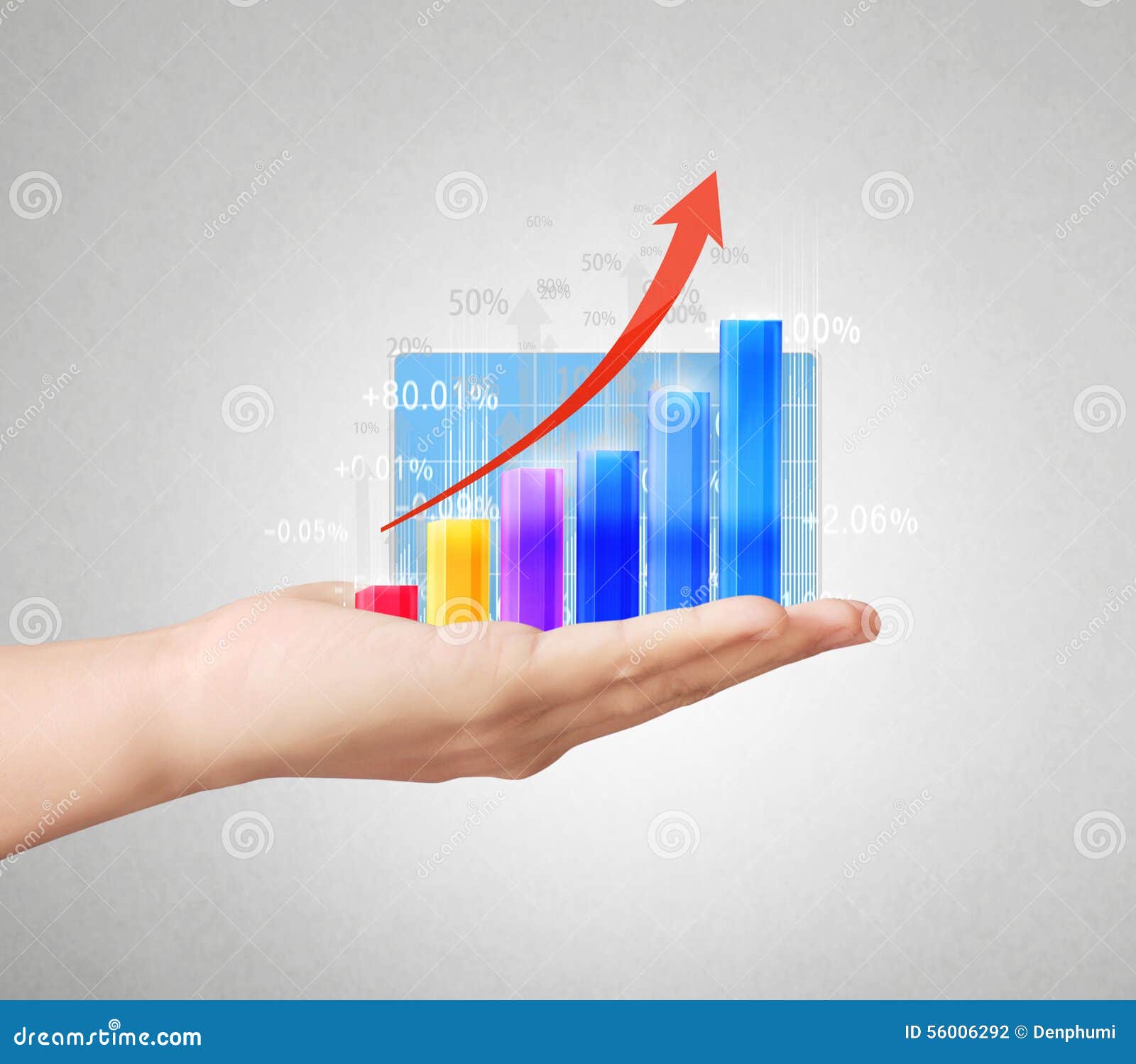 Graphs on the hand stock illustration. Illustration of achievement ...