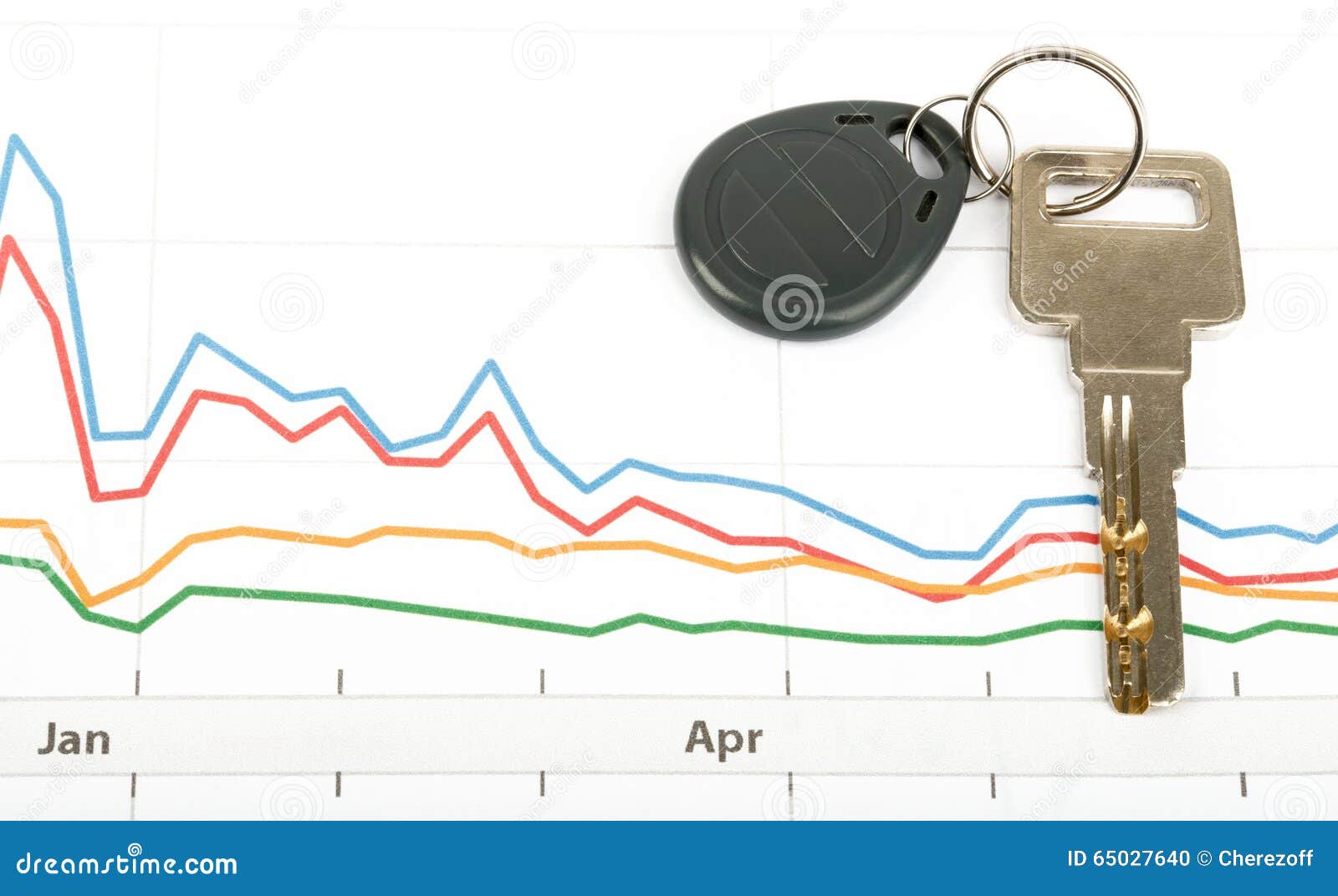 Graphs with key stock photo. Image of property, graph - 65027640