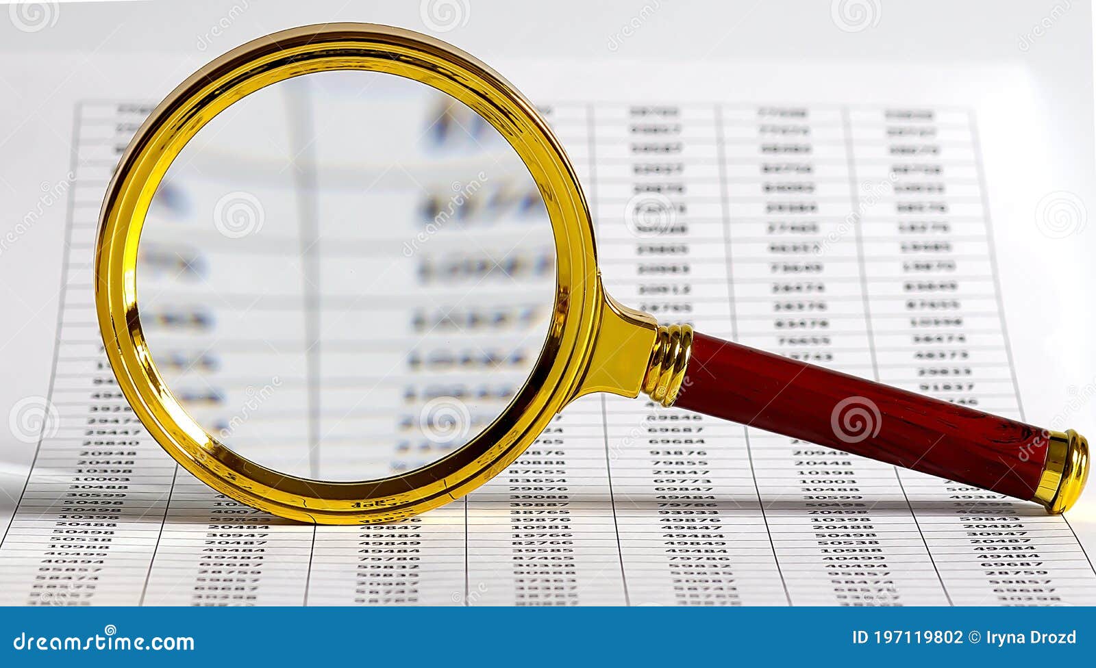 Graphs and Magnifier. Concept Image of Data Gathering and Statistical ...