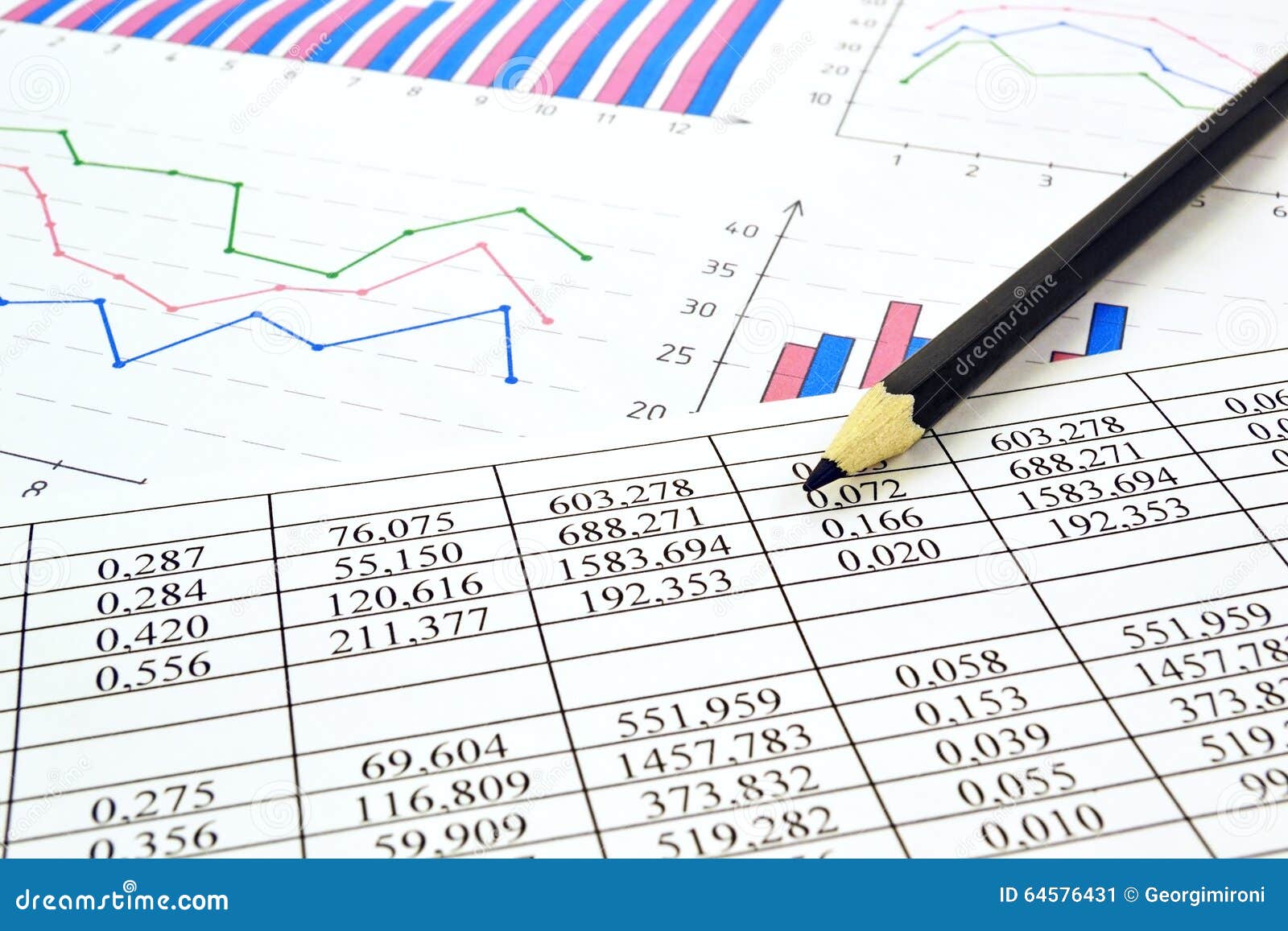 Graphs and numerals stock image. Image of audit, advice - 64576431
