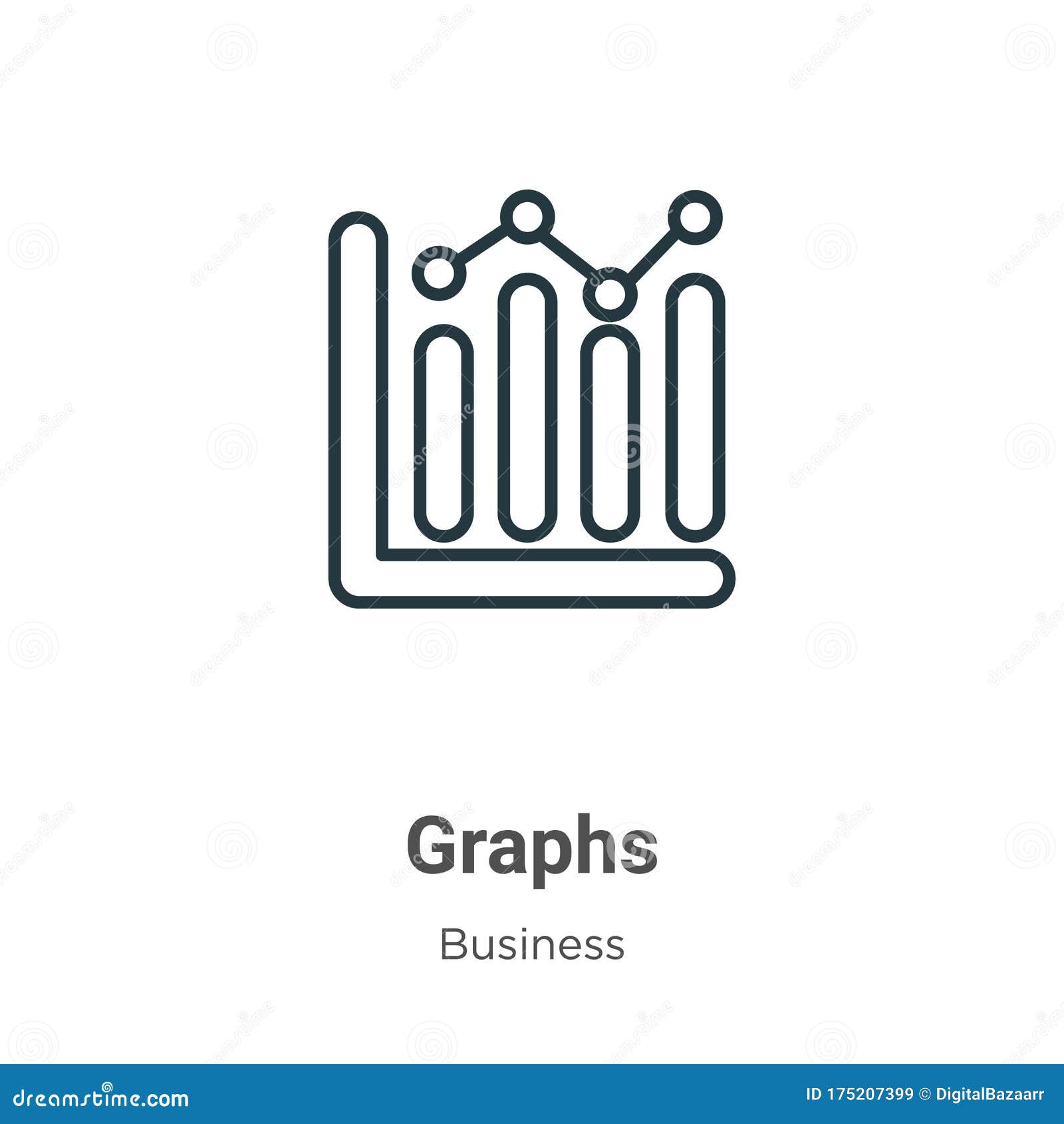 Graphs Outline Vector Icon. Thin Line Black Graphs Icon, Flat Vector ...