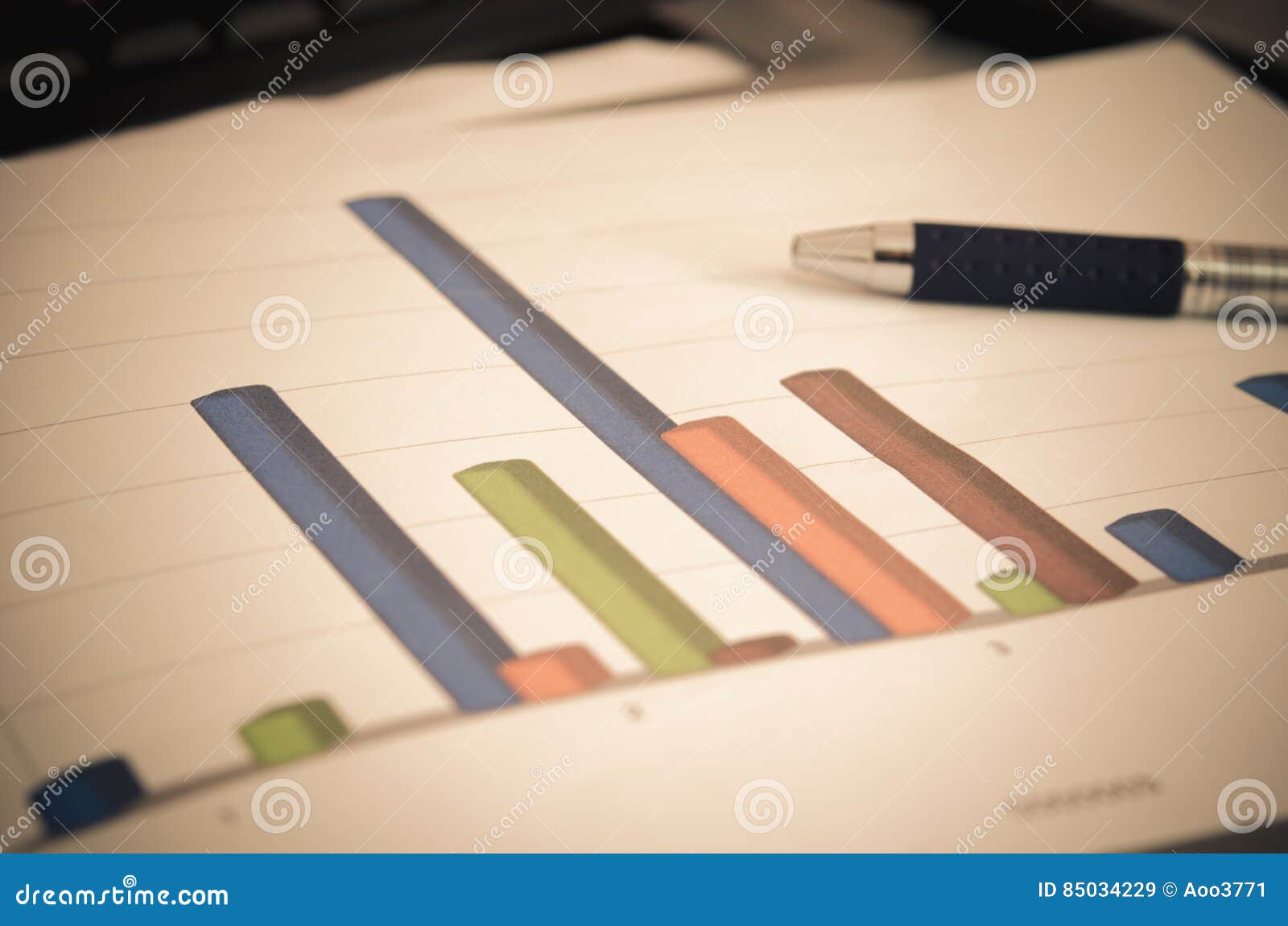 Graphs and pen stock image. Image of data, chart, profit - 85034229