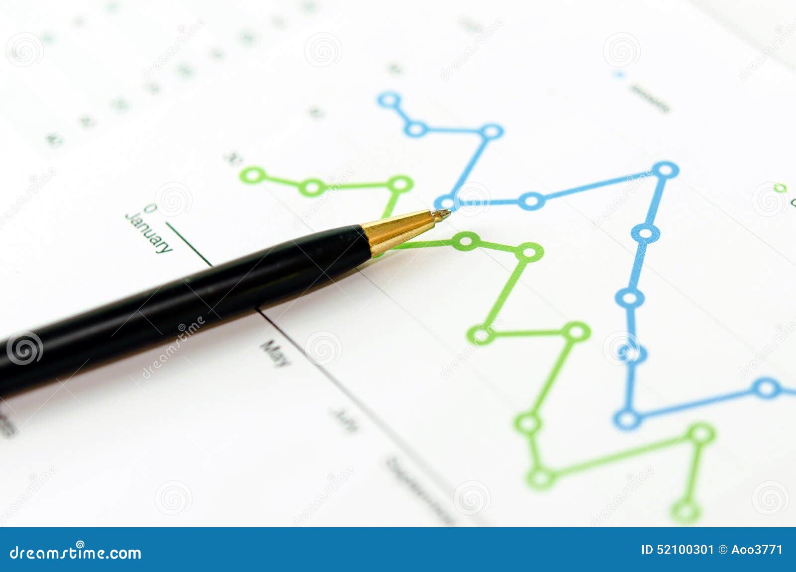 Graphs and pen stock image. Image of management, business - 52100301