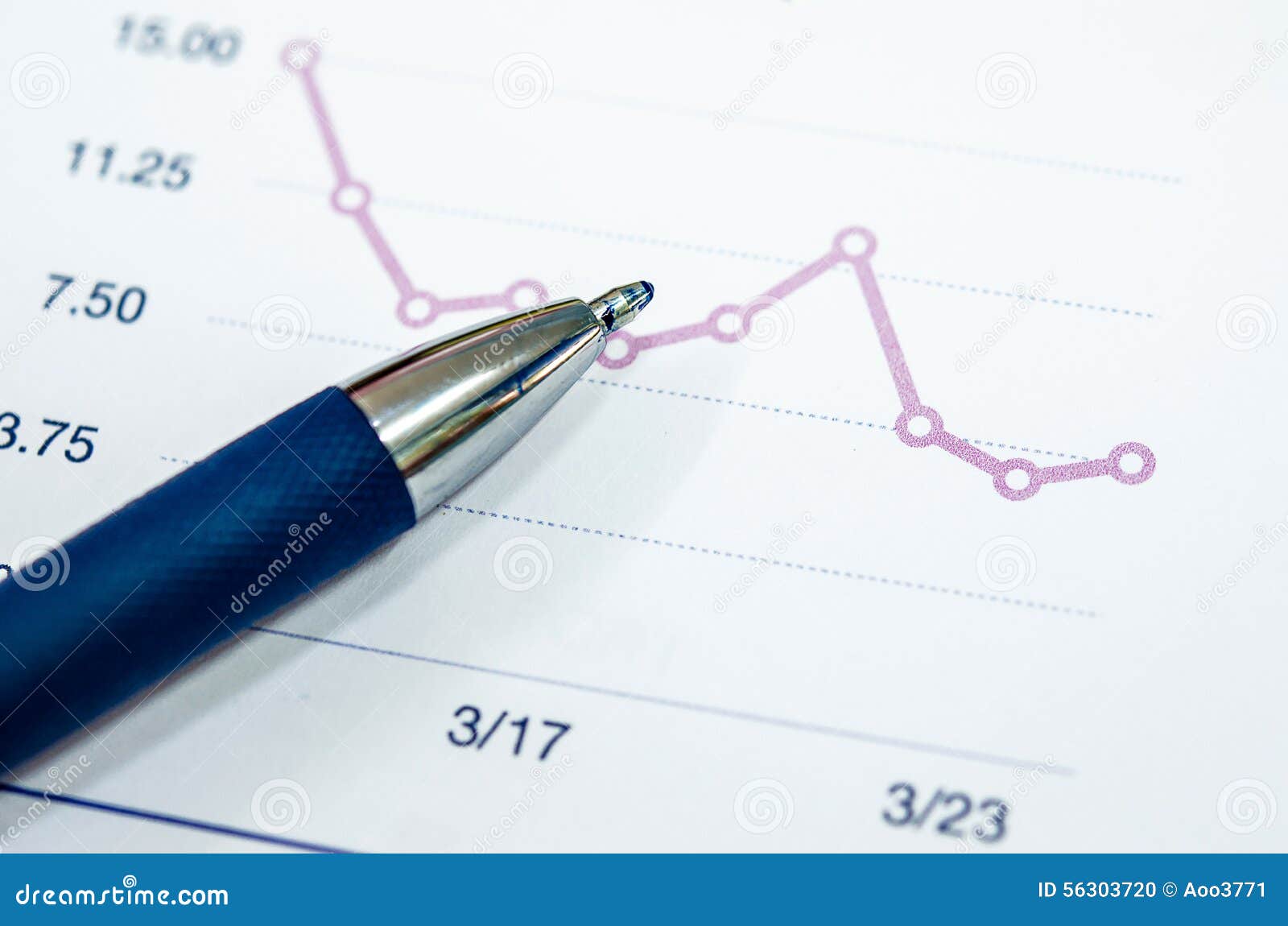 Graphs and pen stock photo. Image of statistics, account - 56303720